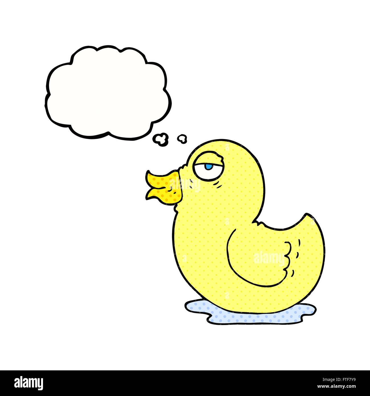 freehand drawn thought bubble cartoon rubber duck Stock Vector Image ...