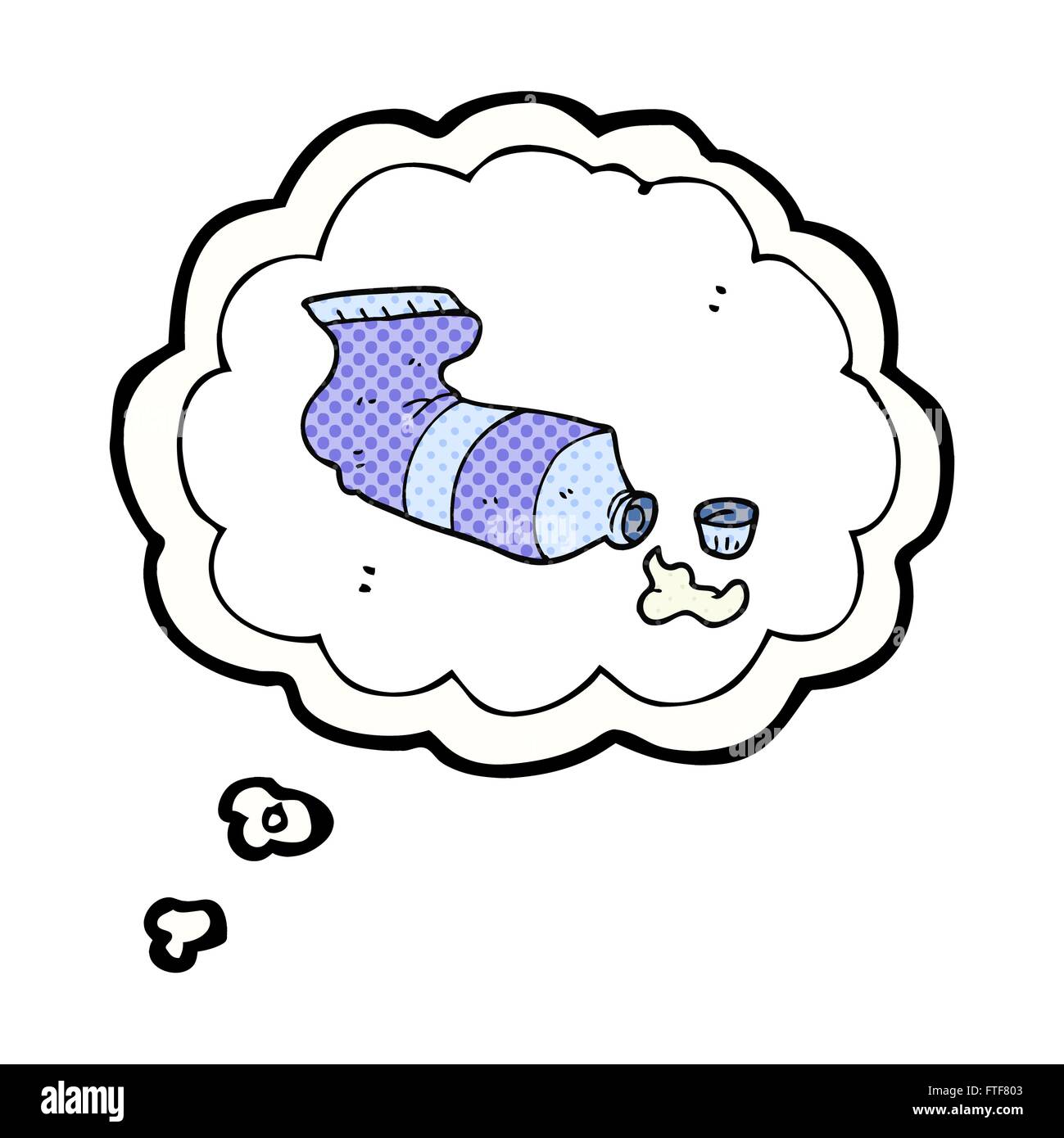 freehand drawn thought bubble cartoon squeezed tube of toothpaste Stock ...