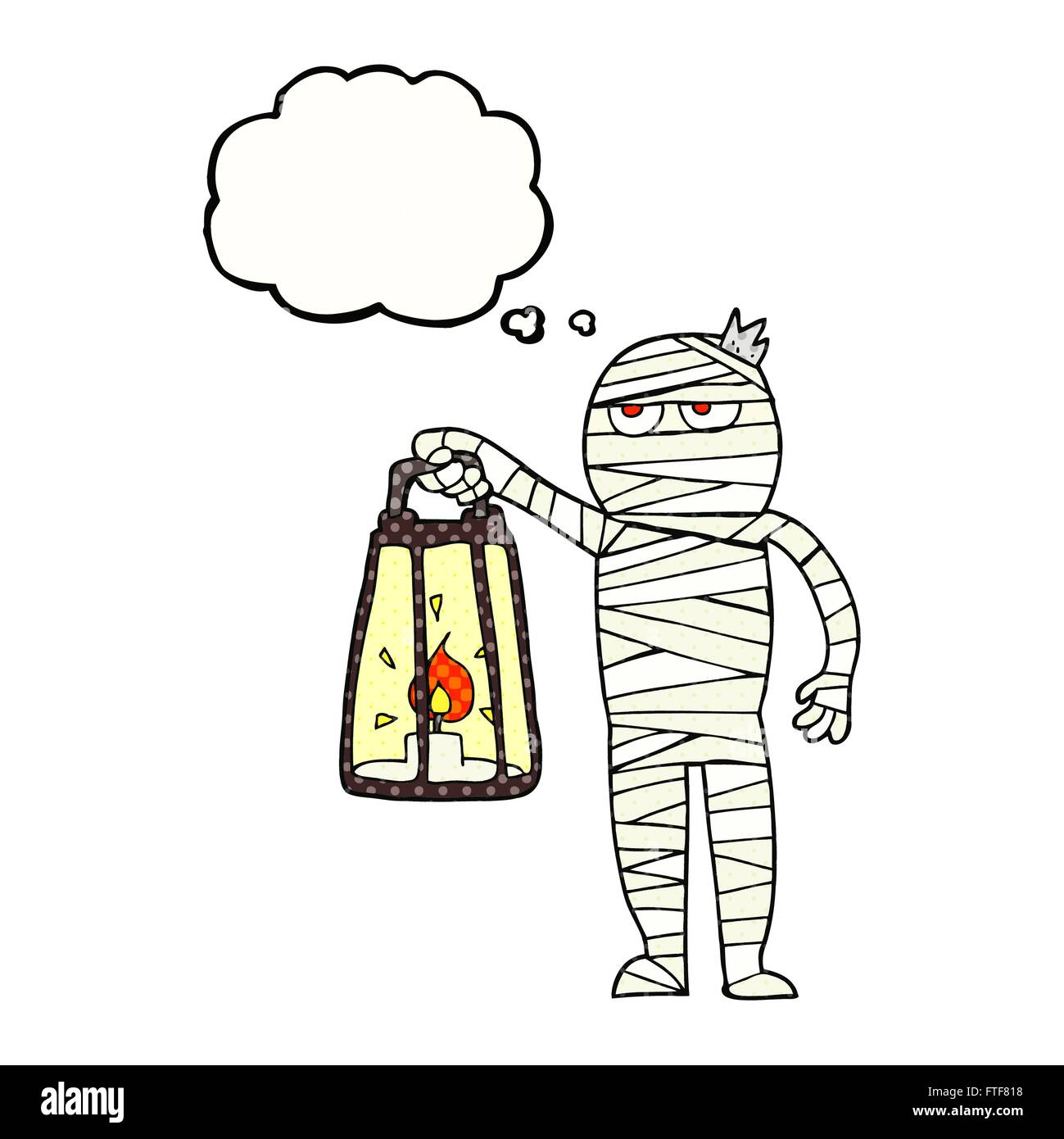 freehand drawn thought bubble cartoon mummy Stock Vector Image & Art ...