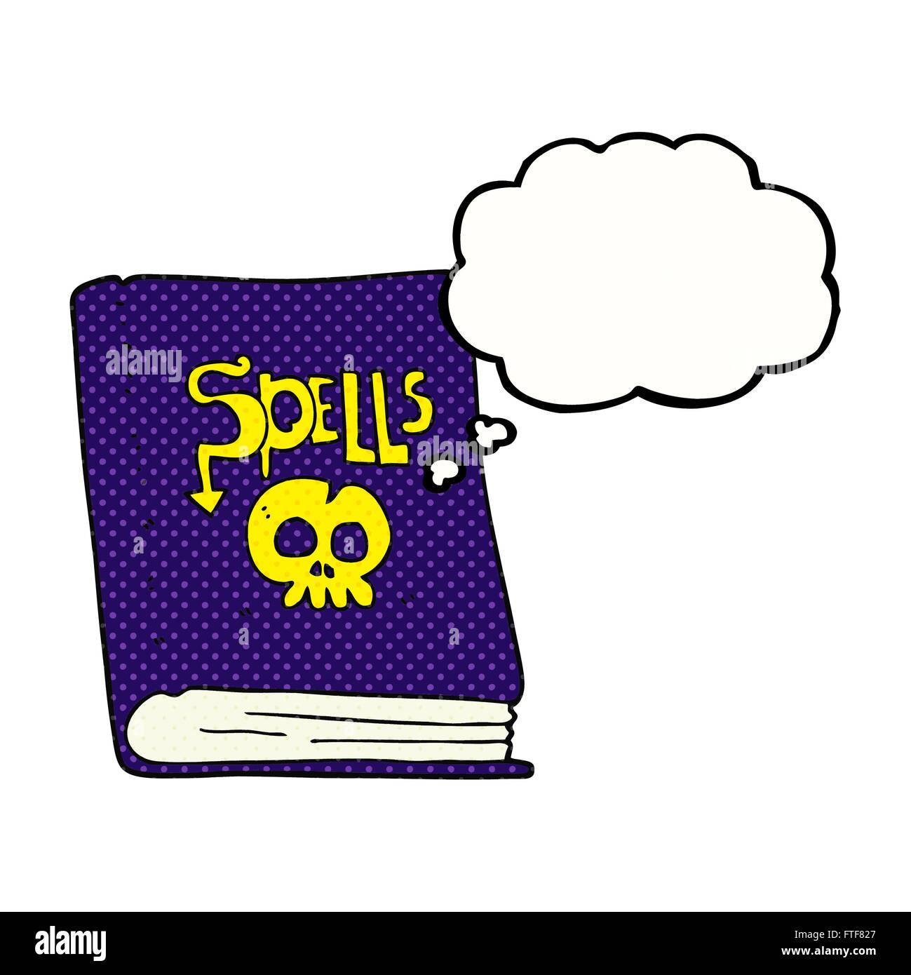 freehand drawn thought bubble cartoon spell book Stock Vector Image ...