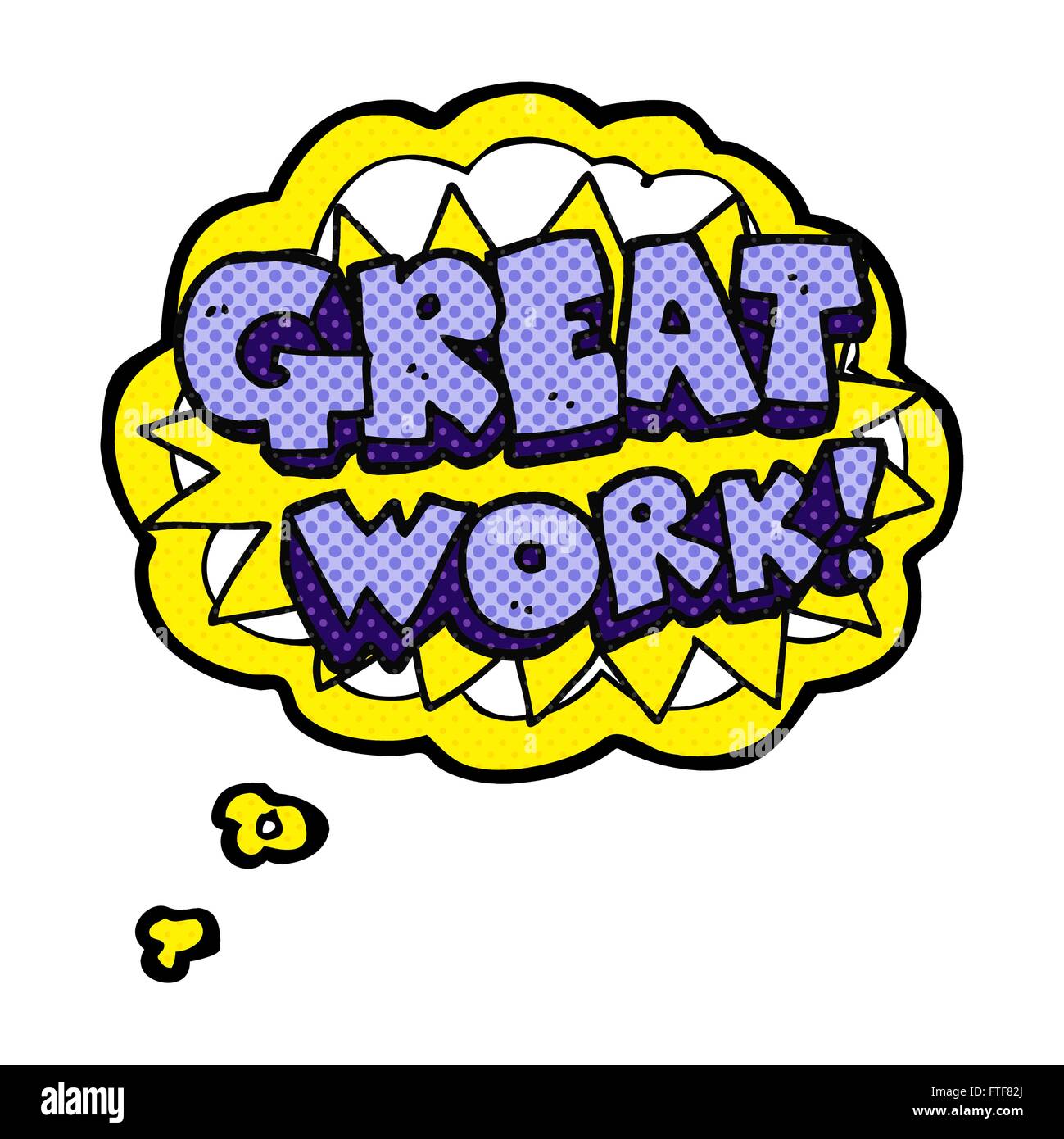 freehand drawn thought bubble cartoon great work symbol Stock Vector ...
