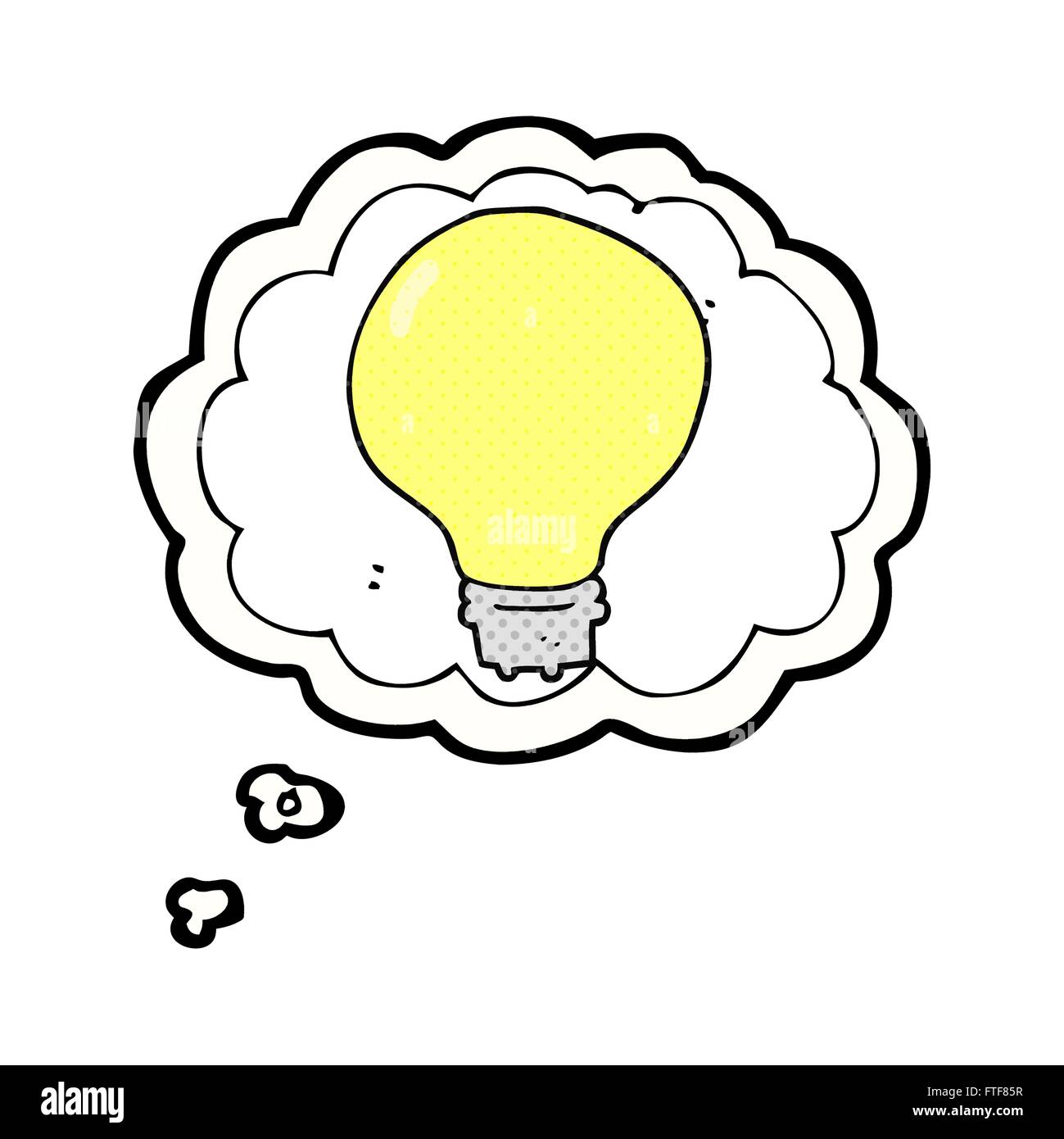 freehand drawn thought bubble cartoon light bulb Stock Vector Image & Art - Alamy
