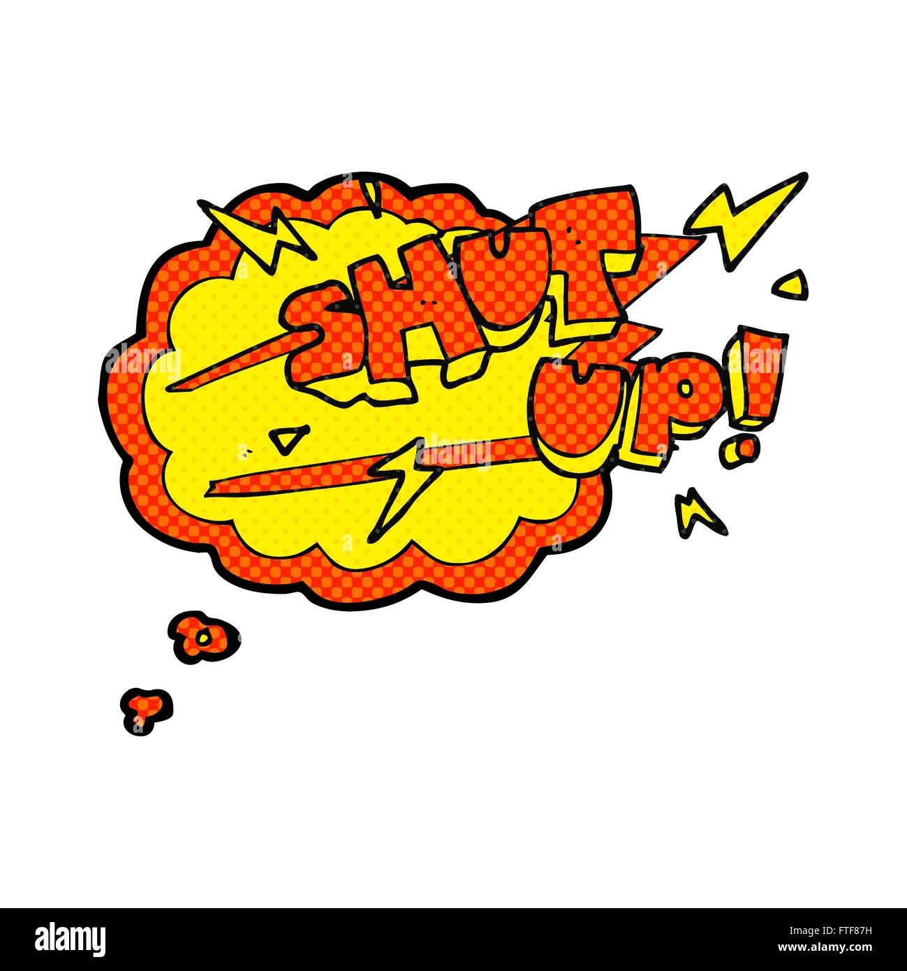 freehand drawn thought bubble cartoon shut up! symbol Stock Vector ...