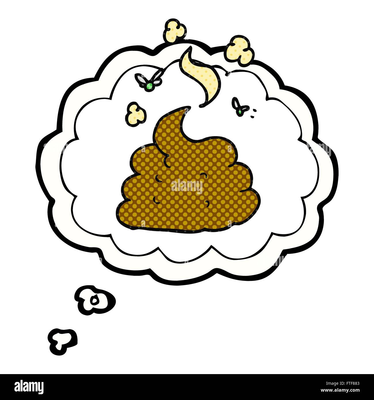freehand drawn thought bubble cartoon gross poop Stock Vector Image ...