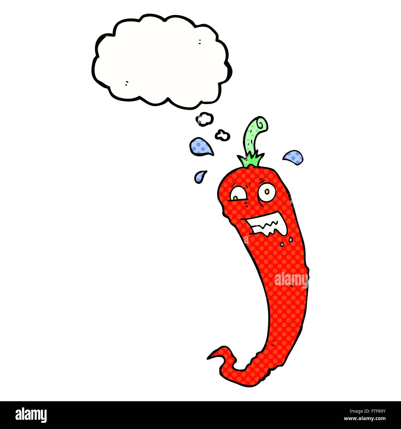 hot chilli pepper freehand drawn thought bubble cartoon Stock Vector ...