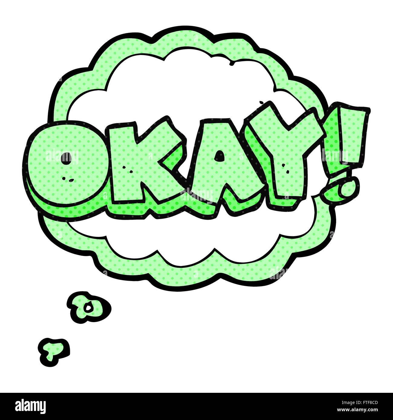 freehand drawn thought bubble cartoon okay symbol Stock Vector Image ...