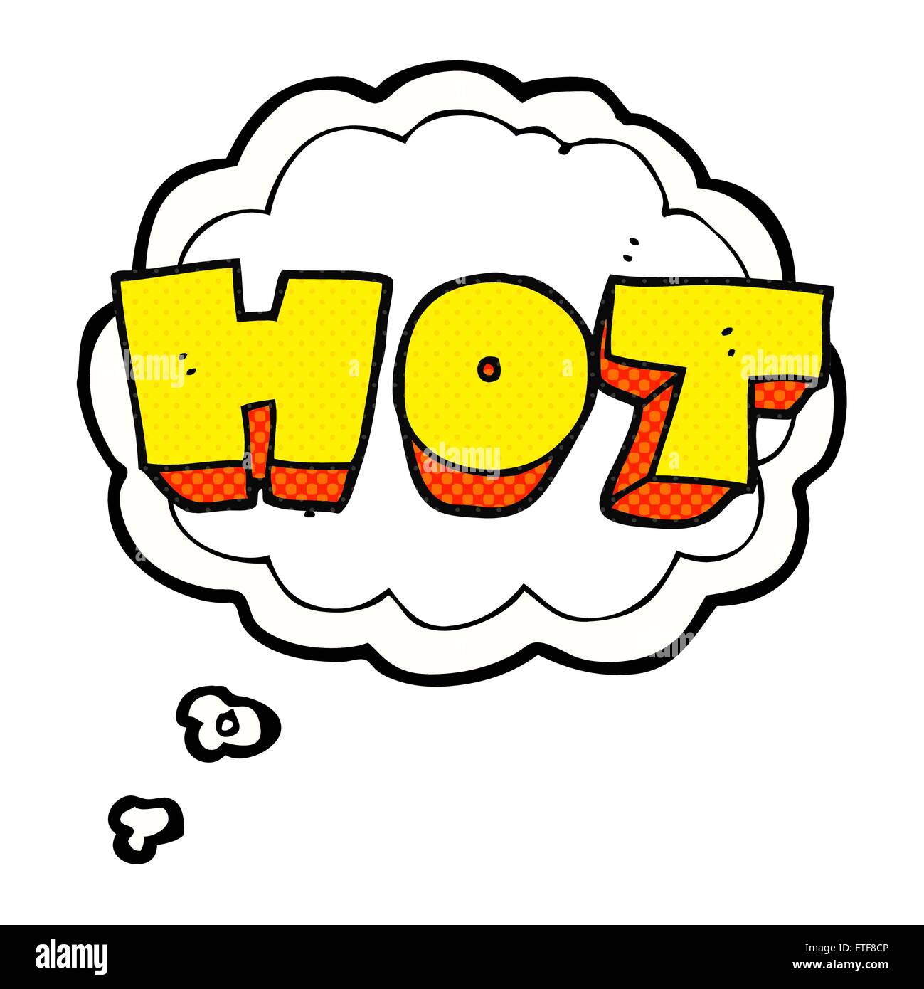 freehand drawn thought bubble cartoon word hot Stock Vector Image & Art ...