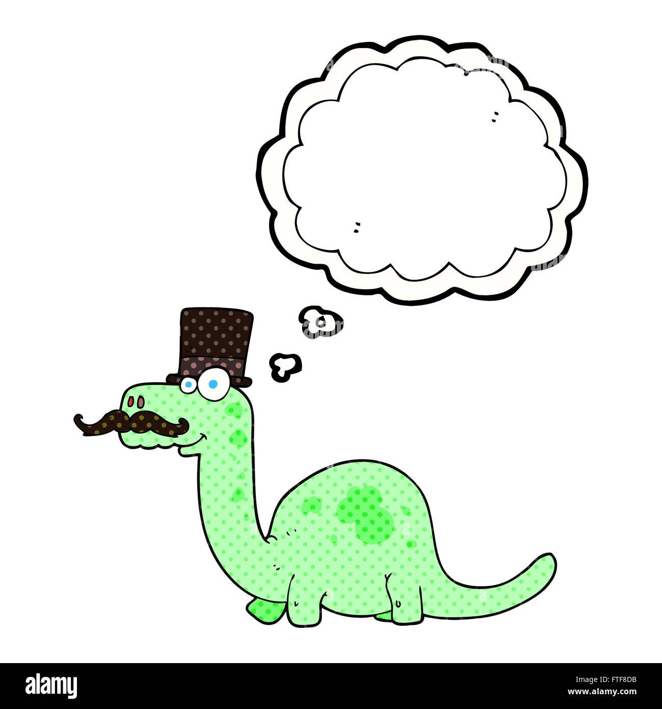 freehand drawn thought bubble cartoon posh dinosaur Stock Vector Image ...