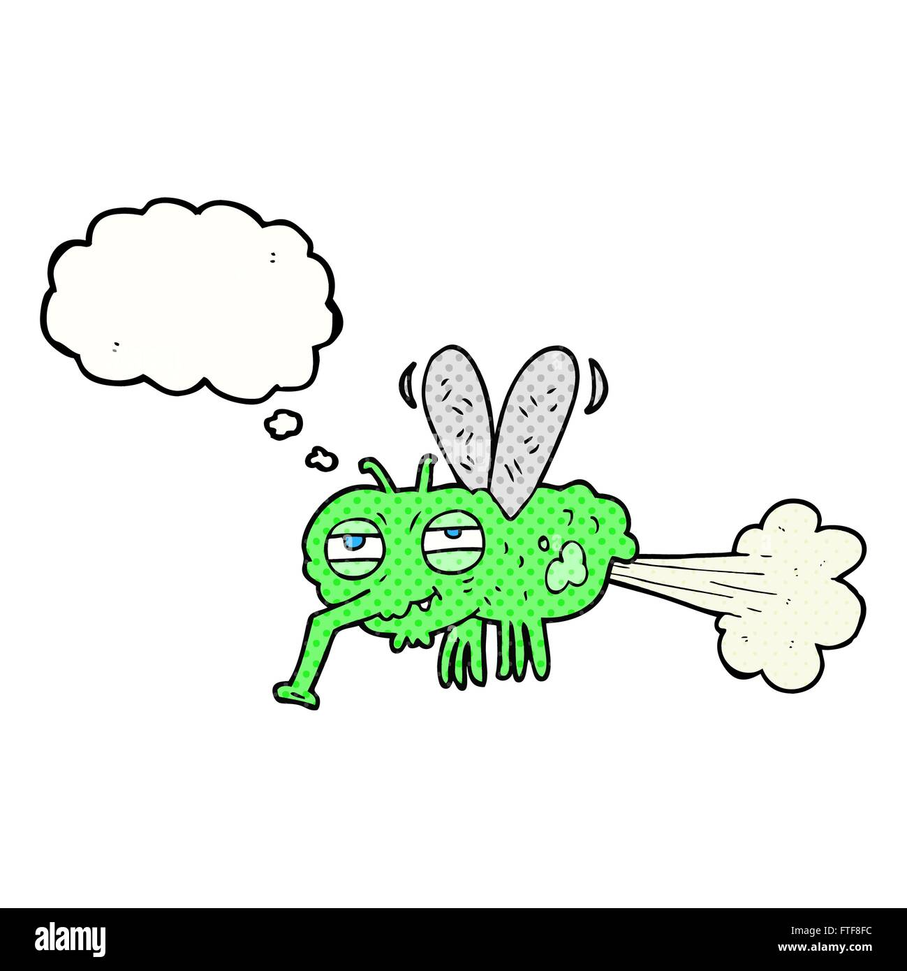 freehand drawn thought bubble cartoon gross farting fly Stock Vector ...