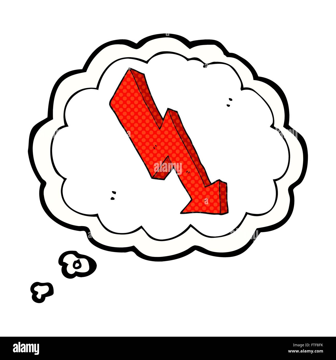 freehand drawn thought bubble cartoon arrow down trend Stock Vector ...