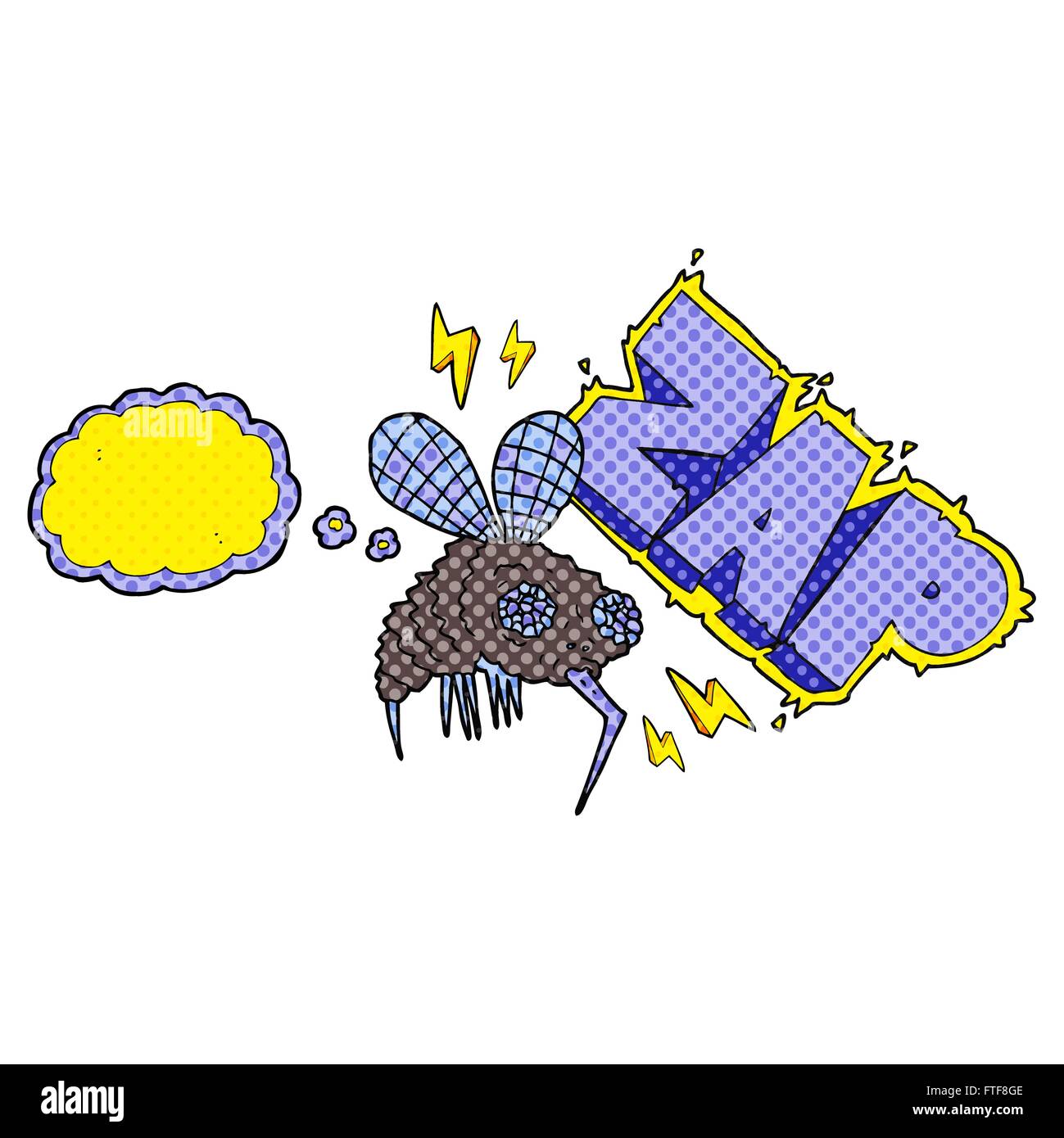 freehand drawn thought bubble cartoon fly zapped Stock Vector Image ...