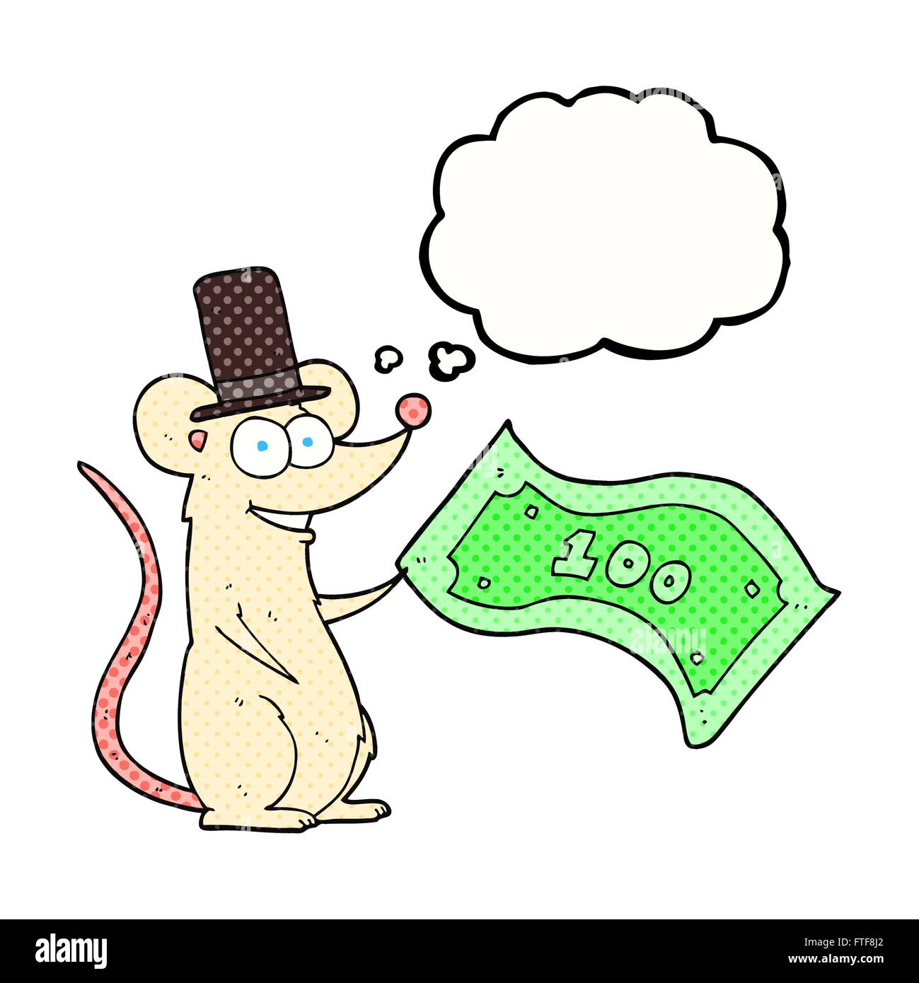 freehand drawn thought bubble cartoon rich mouse Stock Vector Image ...