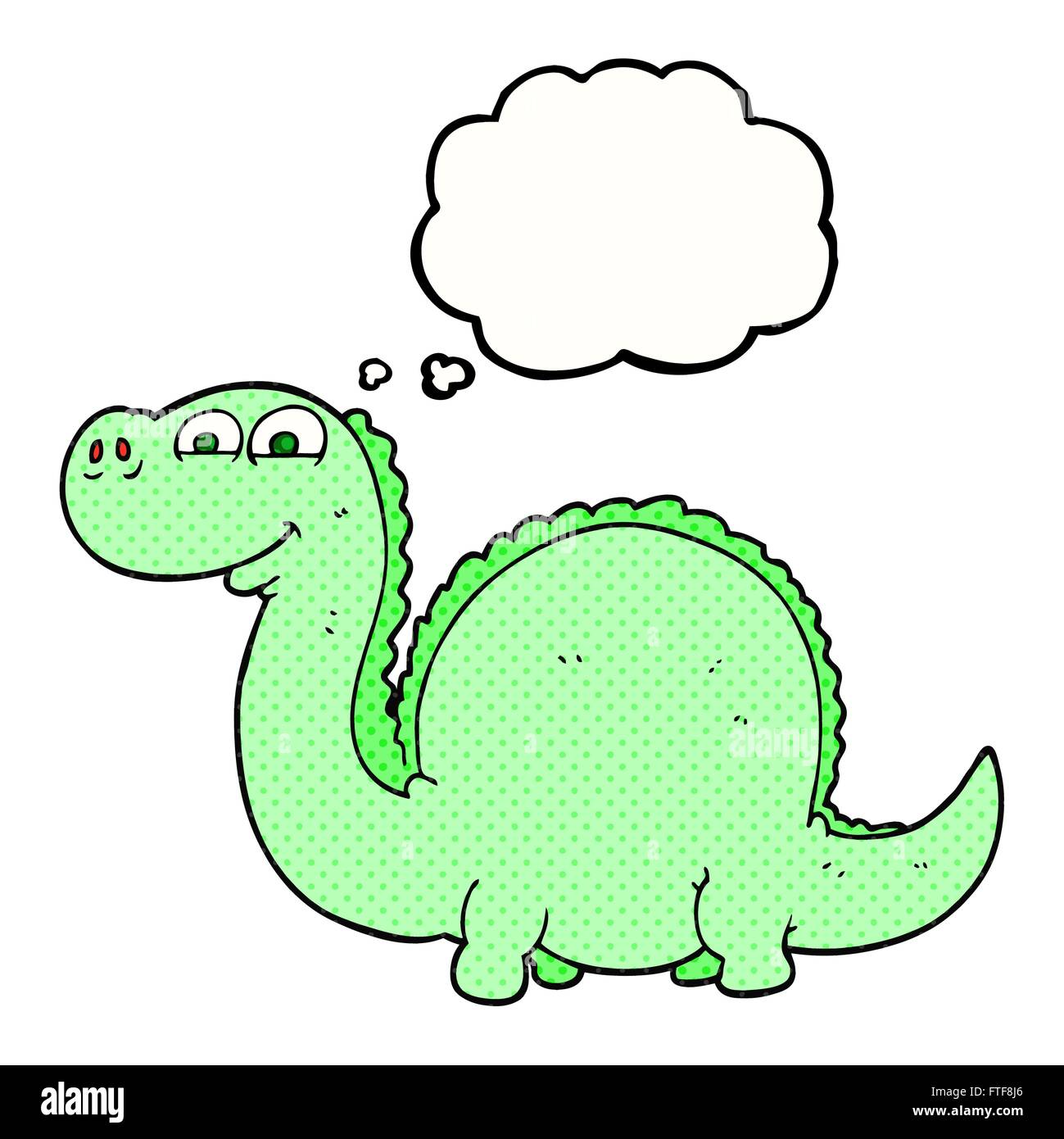 freehand drawn thought bubble cartoon dinosaur Stock Vector Image & Art ...