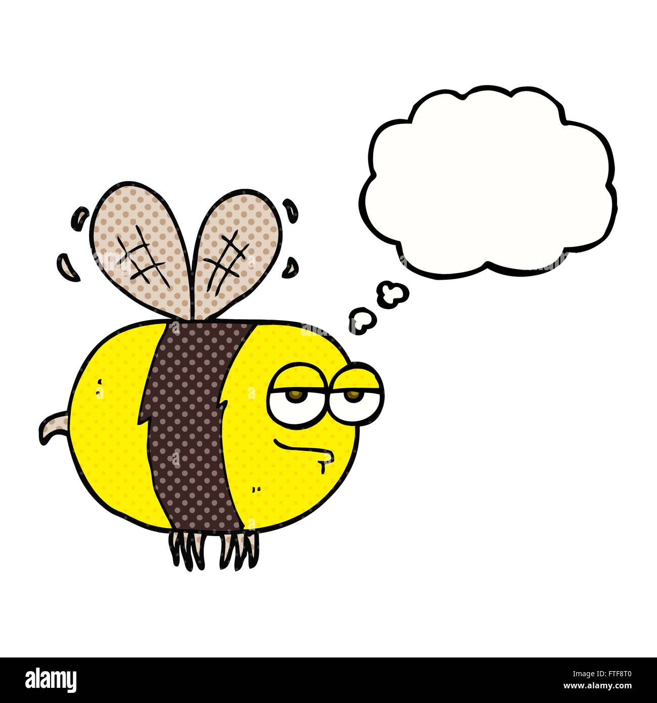 freehand drawn thought bubble cartoon unhappy bee Stock Vector Image ...