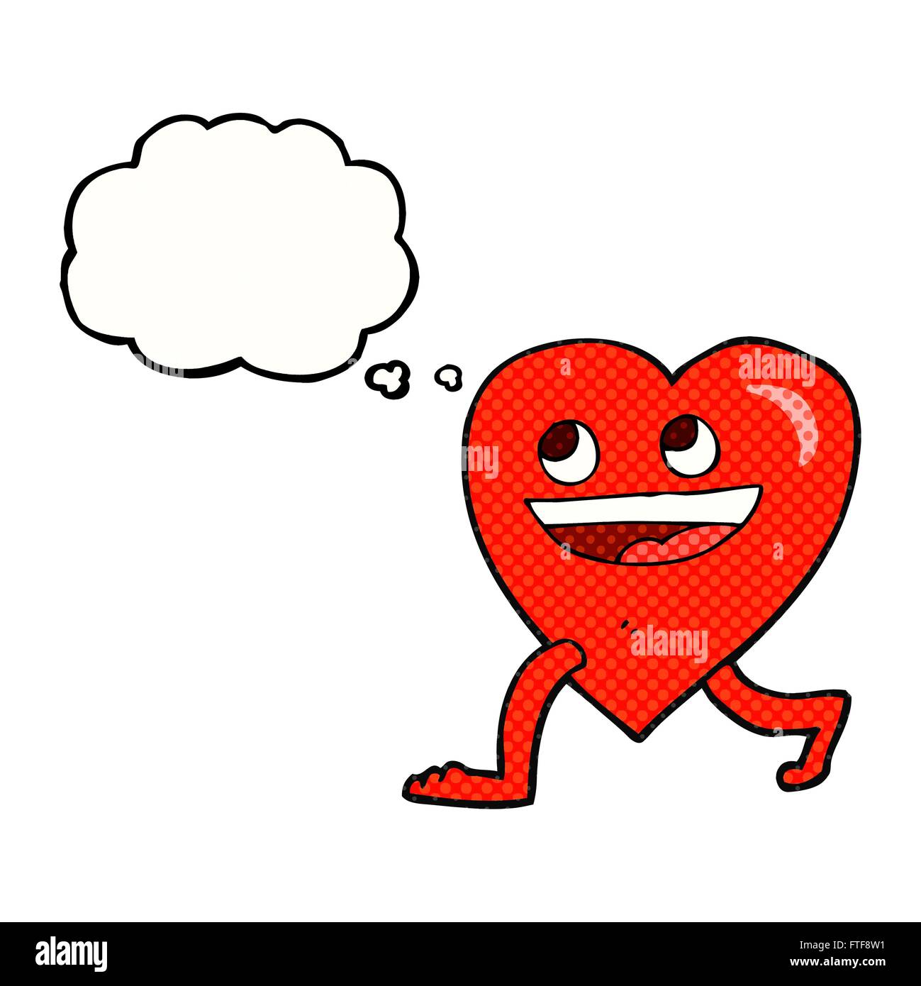 freehand drawn thought bubble cartoon walking heart Stock Vector Image ...