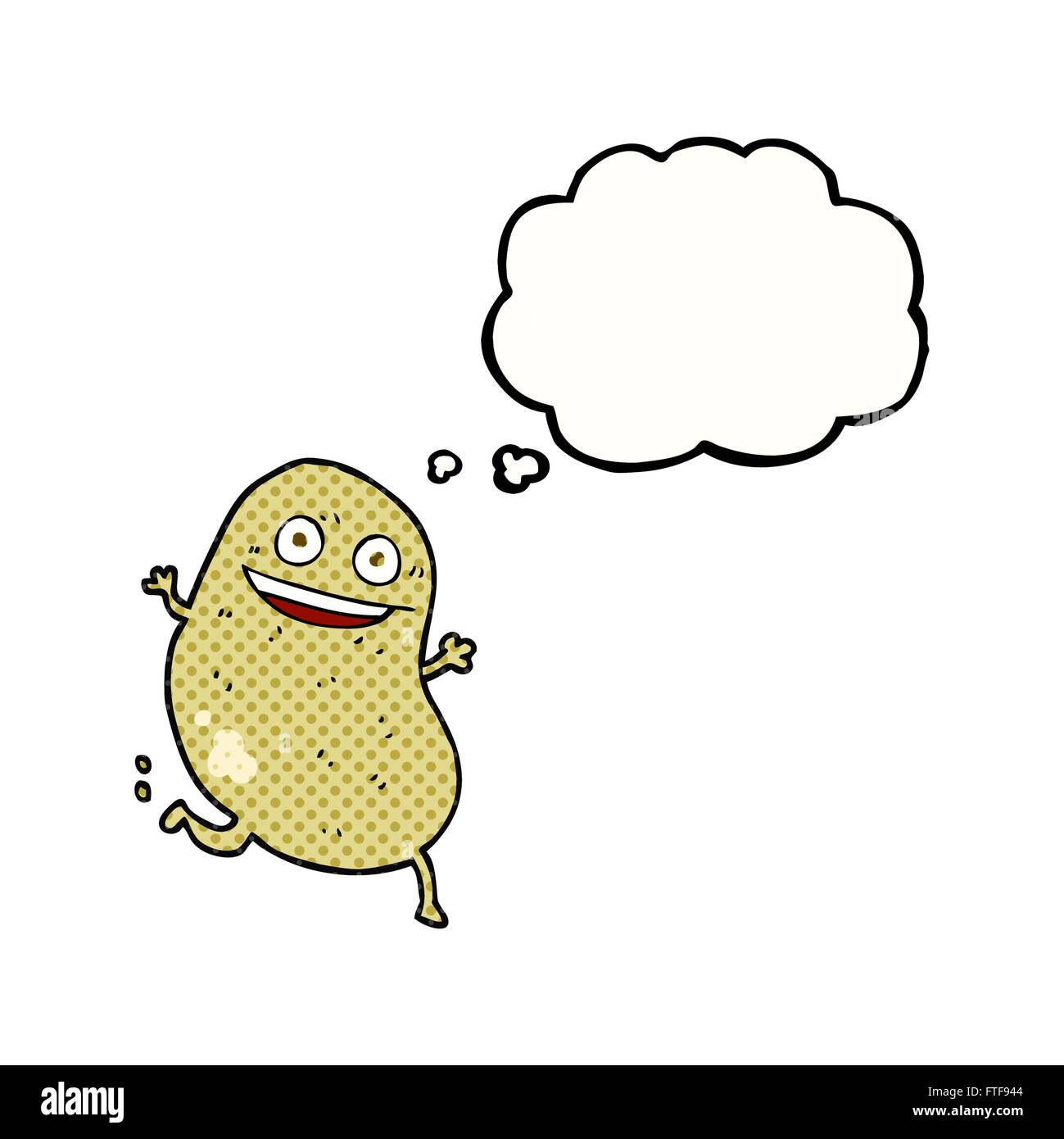 freehand drawn thought bubble cartoon potato running Stock Vector Image ...