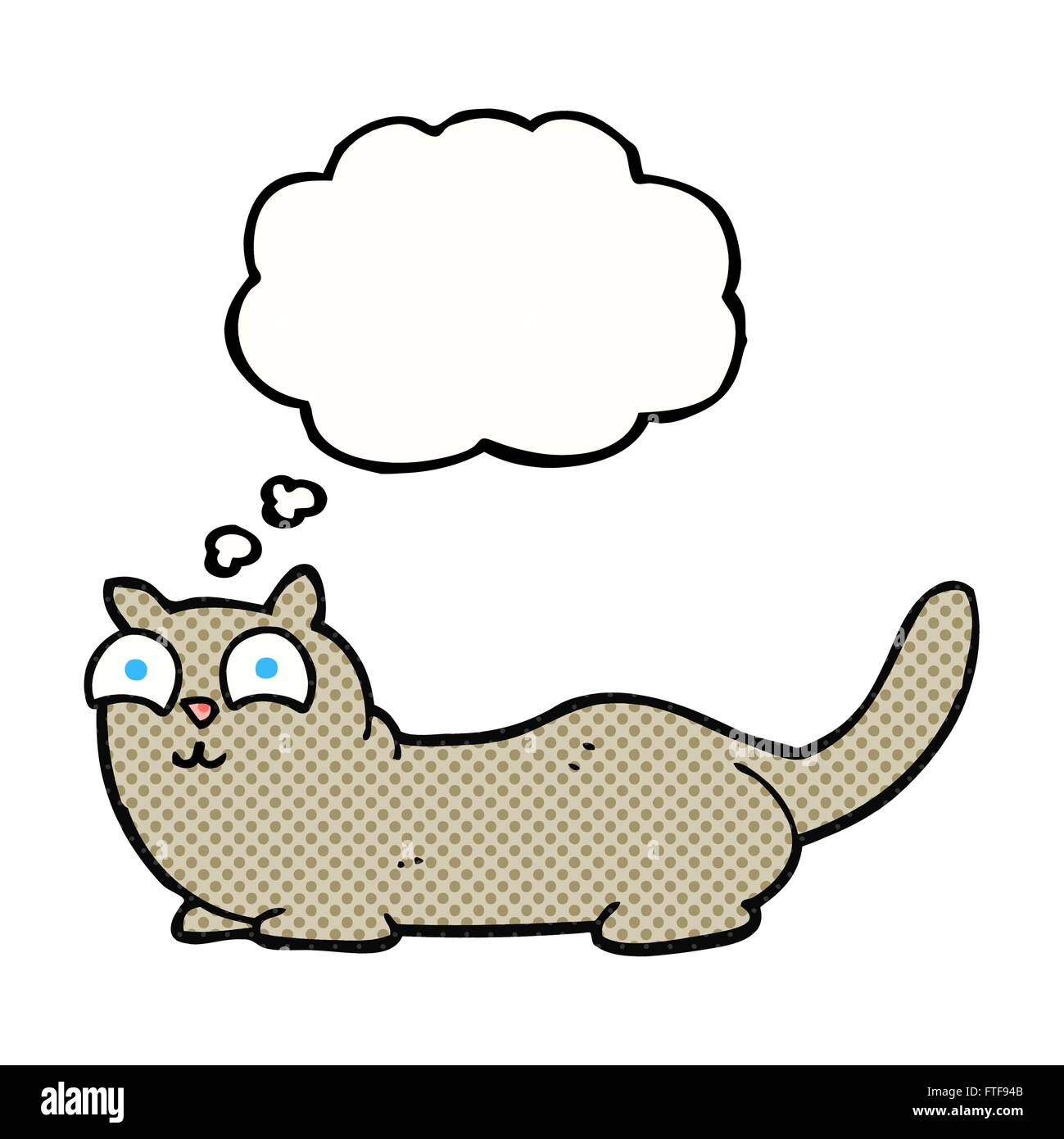 freehand drawn thought bubble cartoon cat Stock Vector Image & Art - Alamy