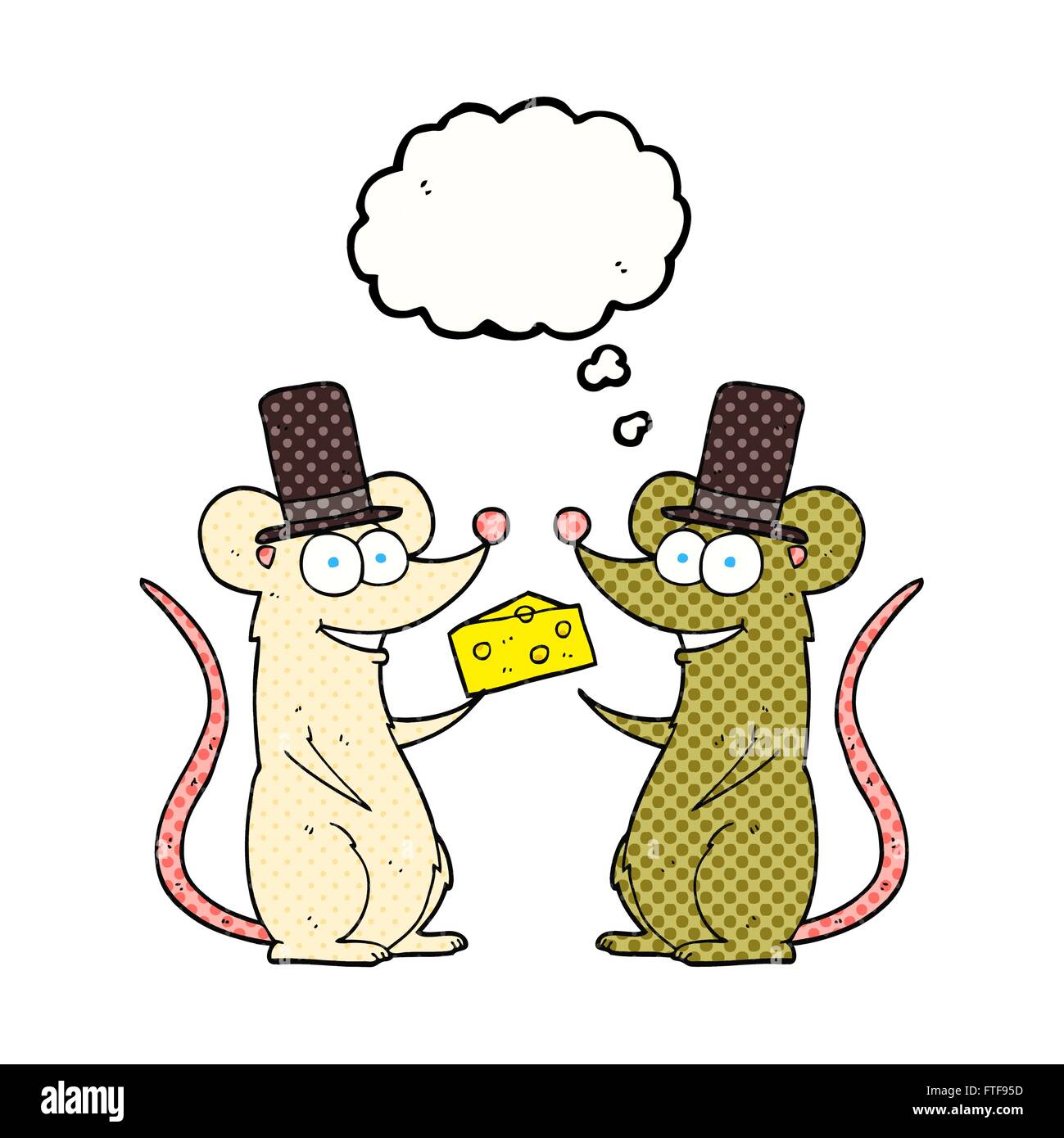 freehand drawn thought bubble cartoon mice with cheese Stock Vector ...