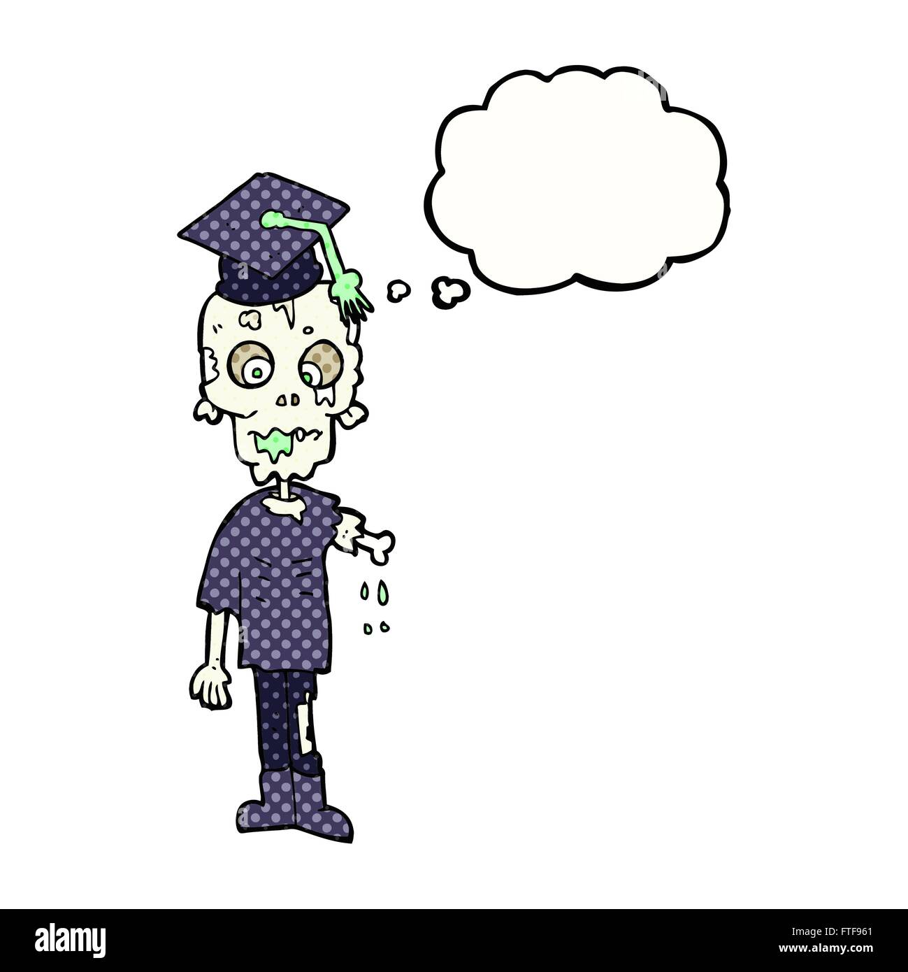 freehand drawn thought bubble cartoon zombie student Stock Vector Image ...