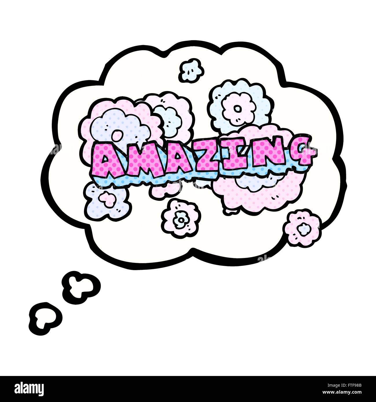 freehand drawn thought bubble cartoon amazing word Stock Vector Image ...