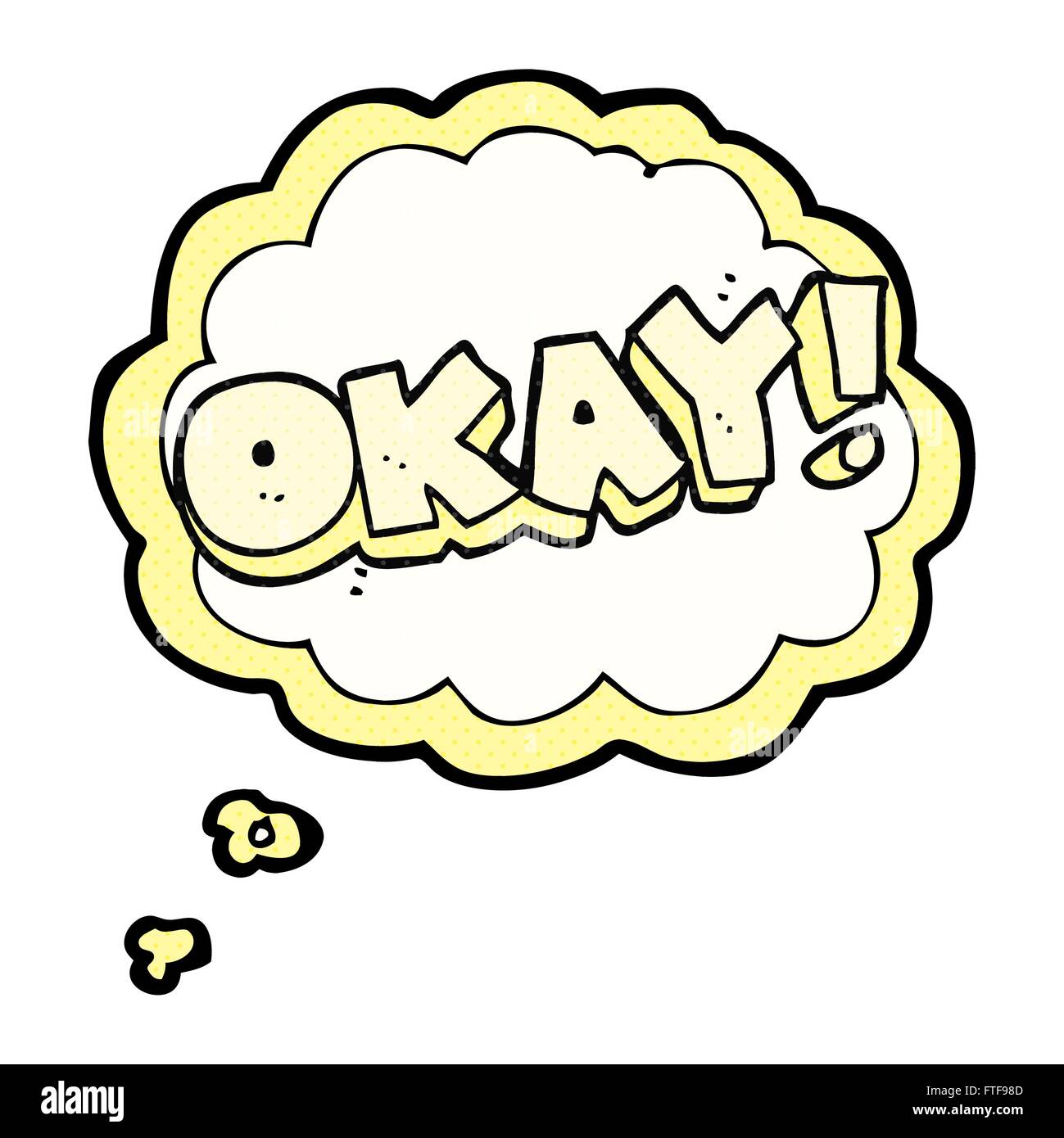 freehand drawn thought bubble cartoon okay symbol Stock Vector Image ...