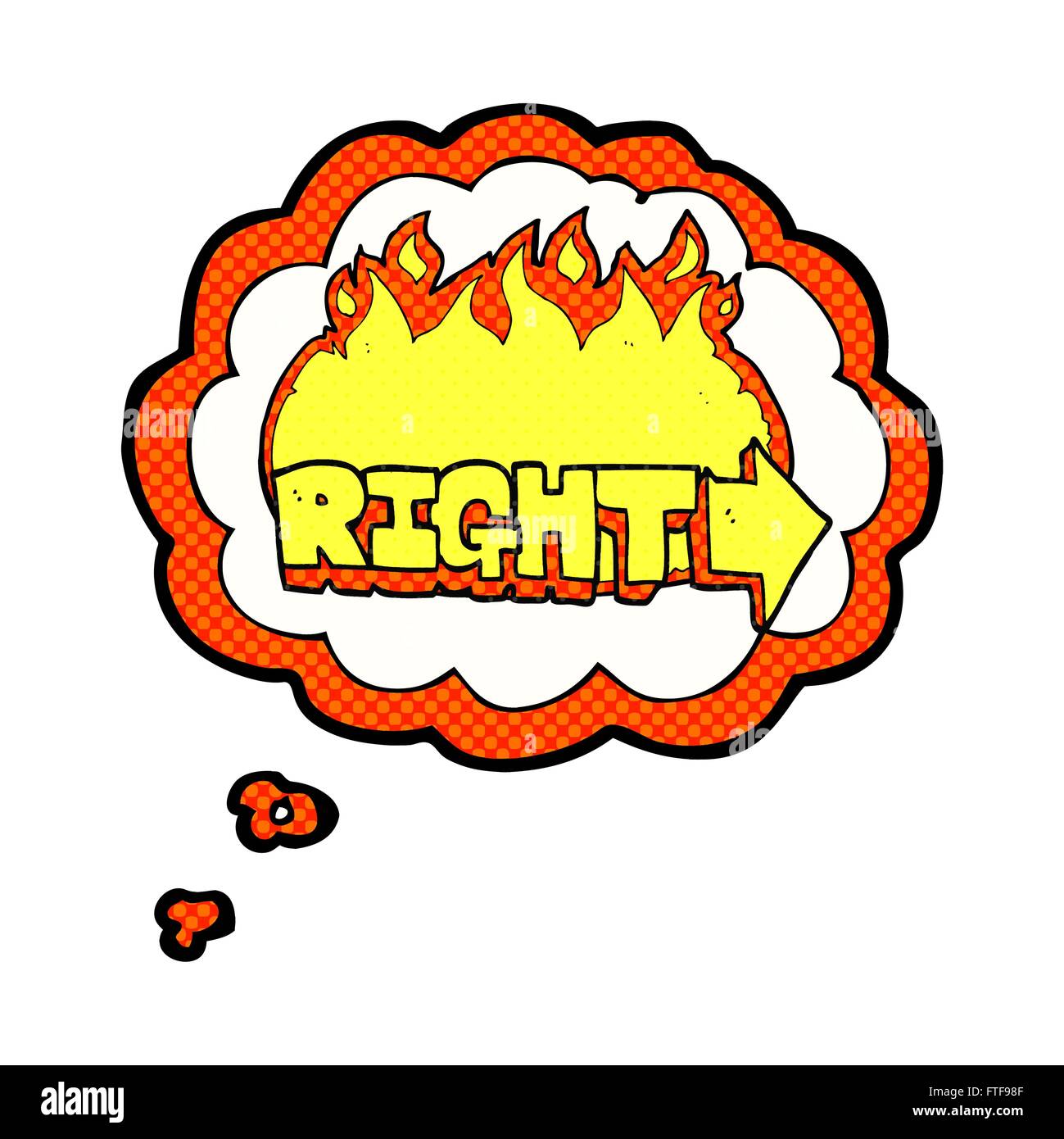 freehand drawn thought bubble cartoon right symbol Stock Vector Image ...