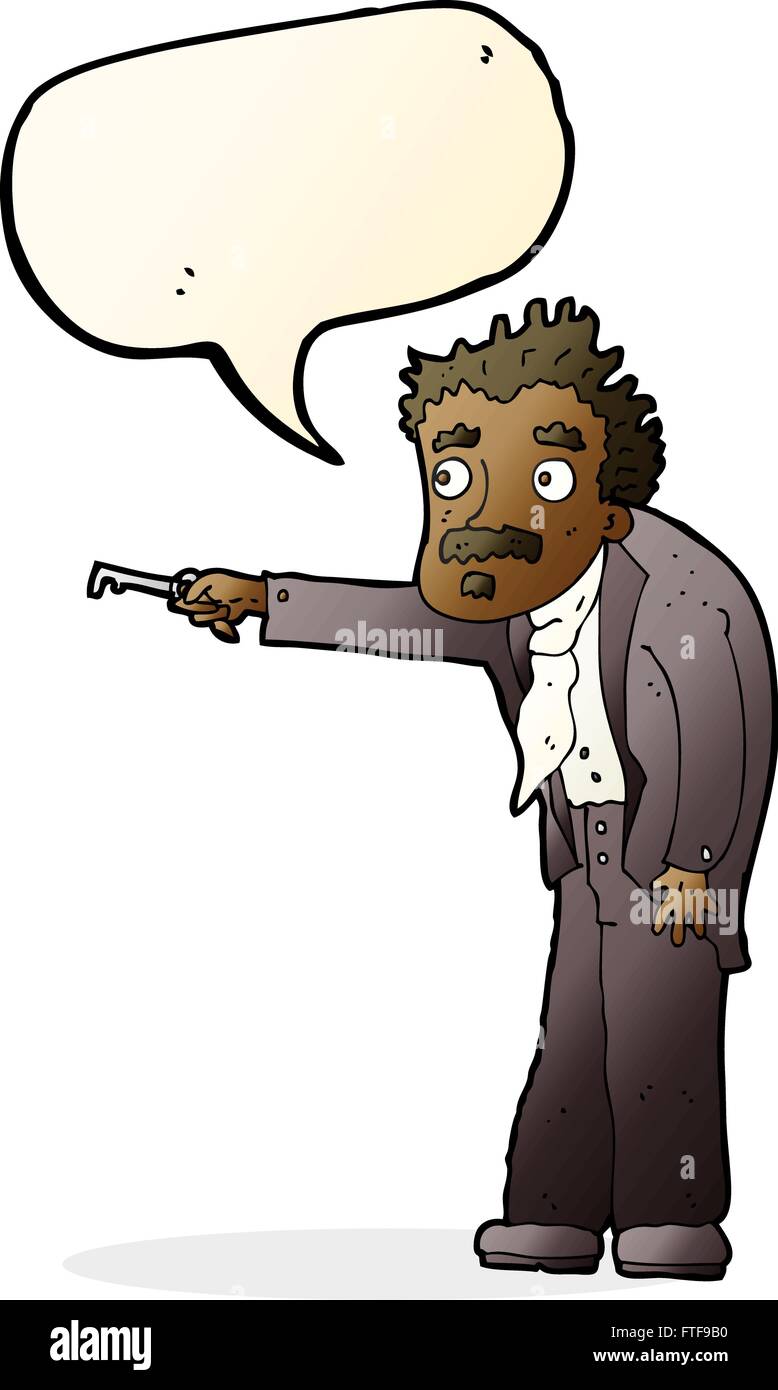 cartoon man trembling with key unlocking with speech bubble Stock ...