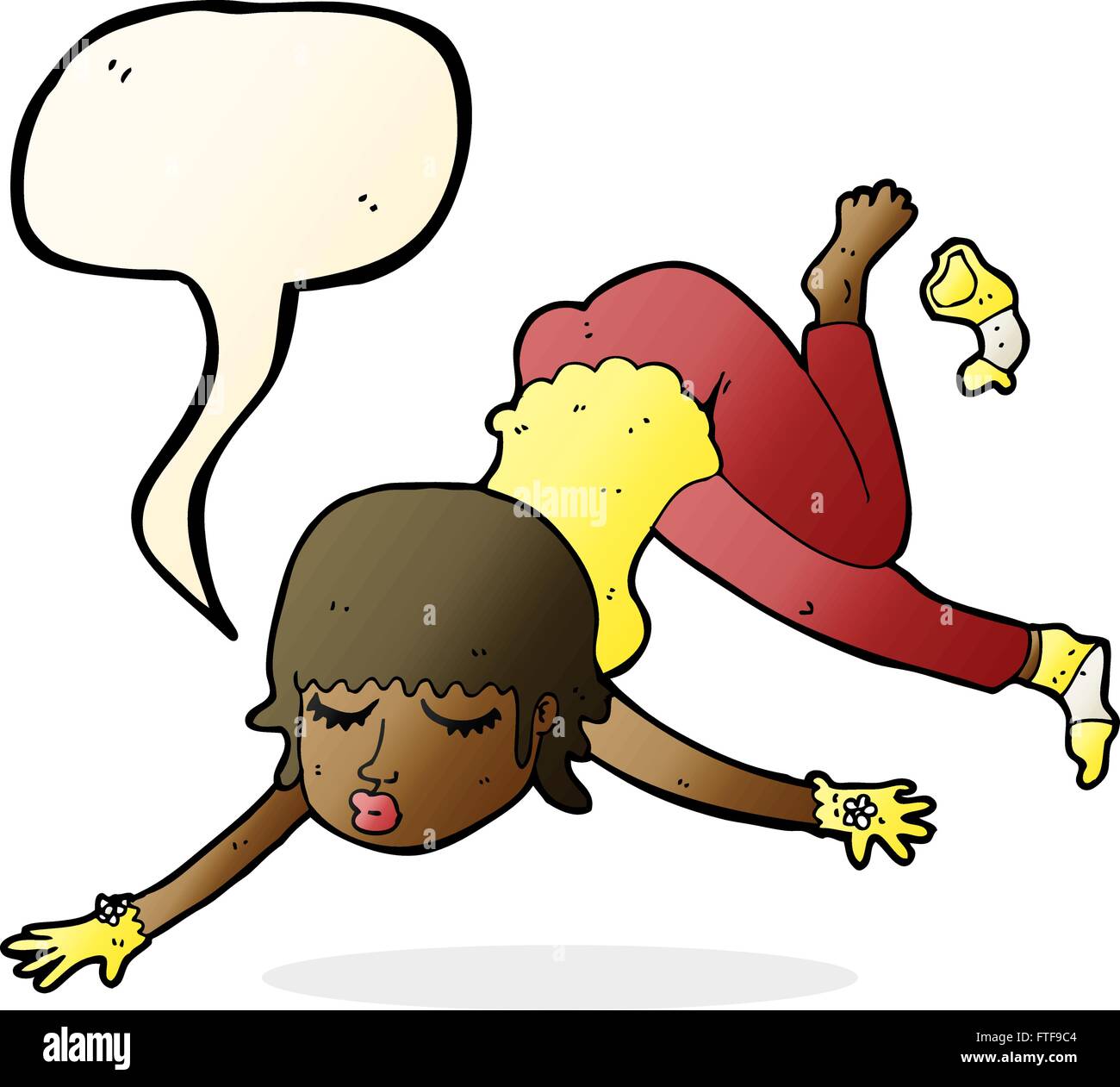cartoon woman floating with speech bubble Stock Vector Image & Art - Alamy