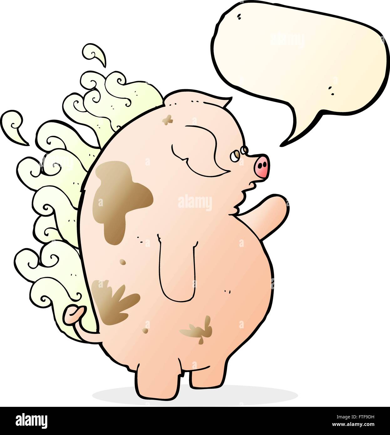cartoon fat smelly pig with speech bubble Stock Vector Image & Art - Alamy