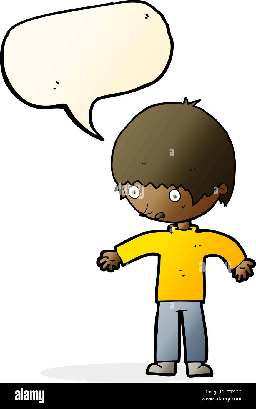 cartoon confused boy with speech bubble Stock Vector Image & Art - Alamy