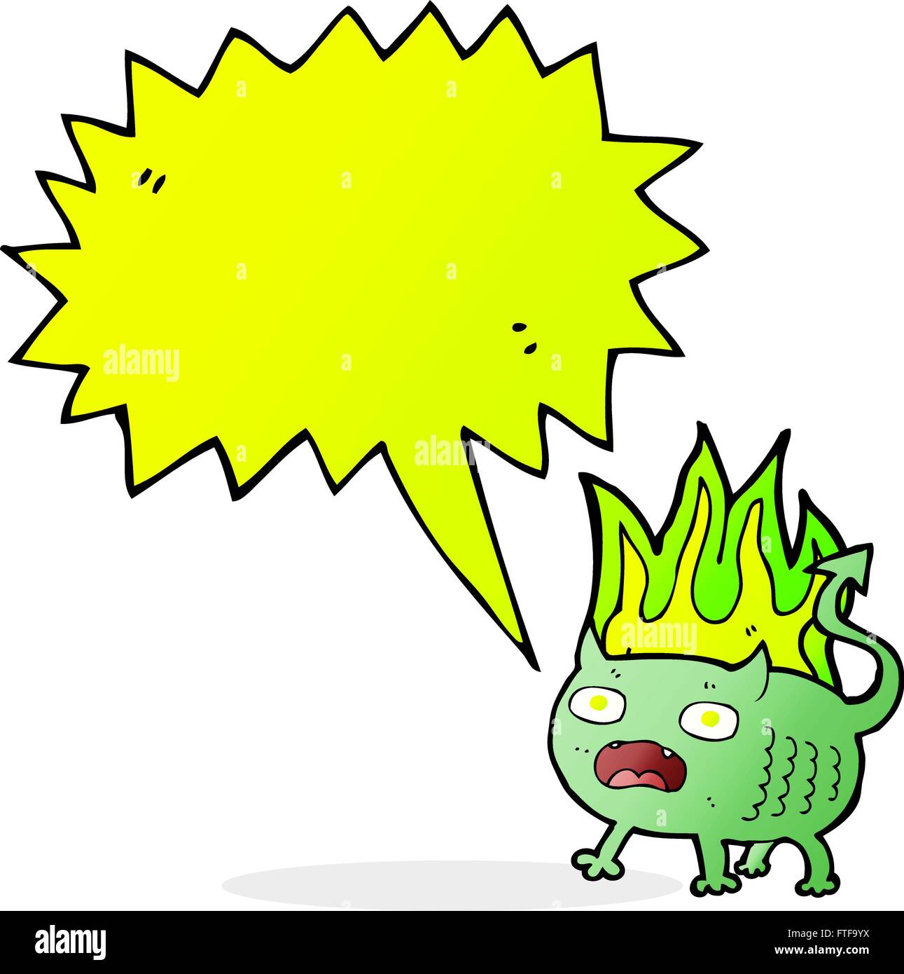 cartoon little imp with speech bubble Stock Vector Image & Art - Alamy