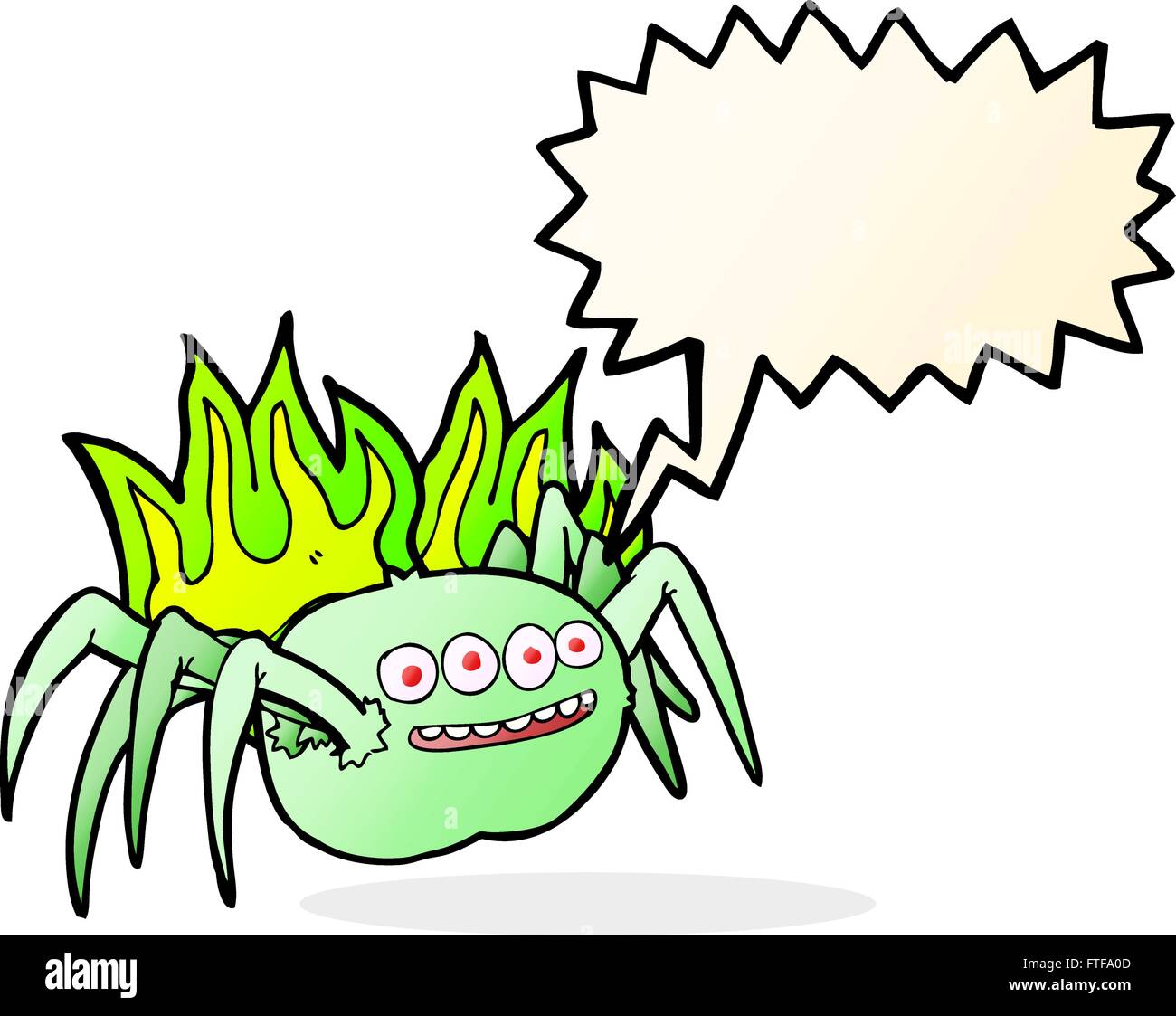 cartoon spooky spider with speech bubble Stock Vector Image & Art - Alamy