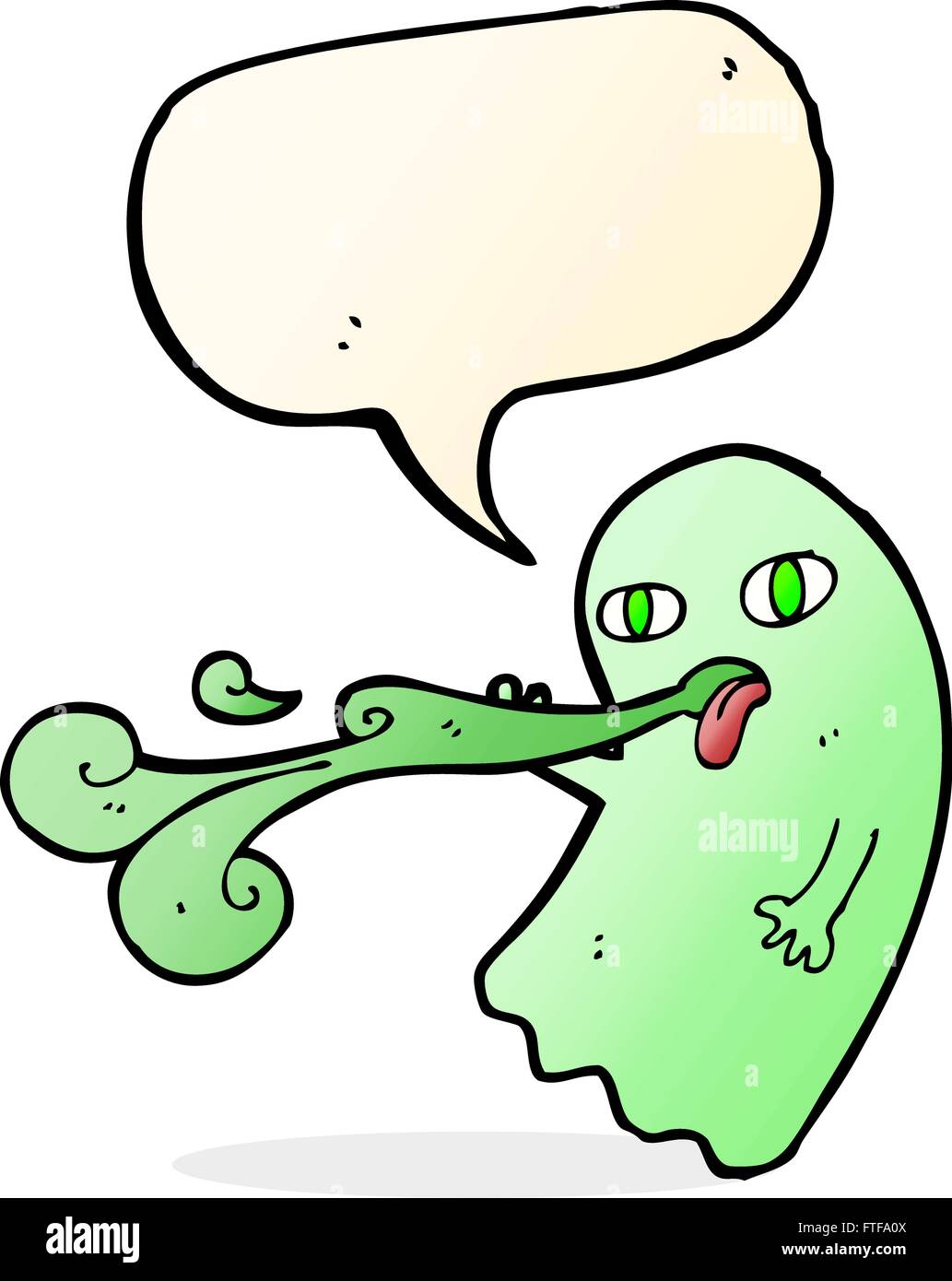 funny cartoon ghost with speech bubble Stock Vector Image & Art - Alamy