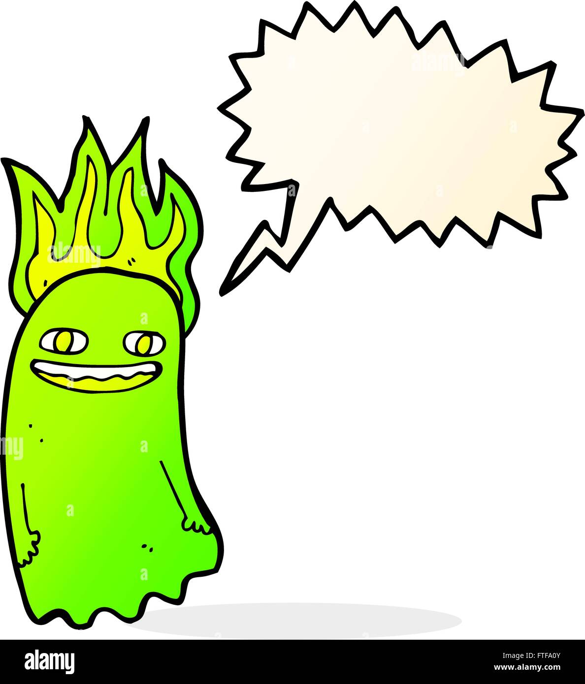 funny cartoon ghost with speech bubble Stock Vector Image & Art - Alamy