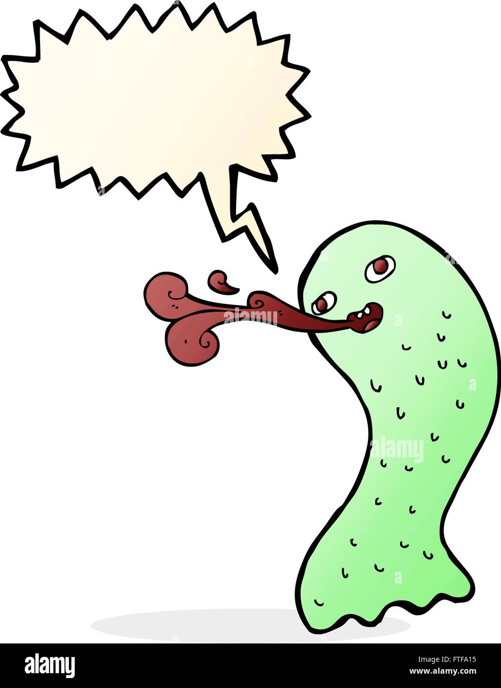 funny cartoon ghost with speech bubble Stock Vector Image & Art - Alamy