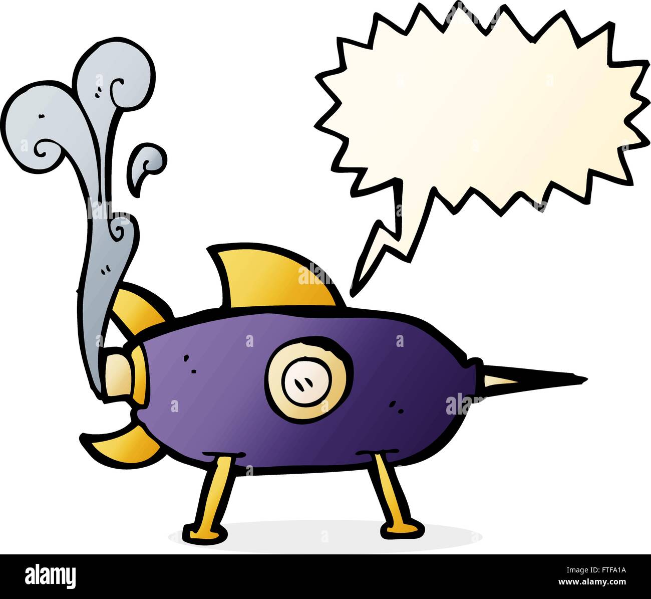 cartoon space rocket with speech bubble Stock Vector Image & Art - Alamy