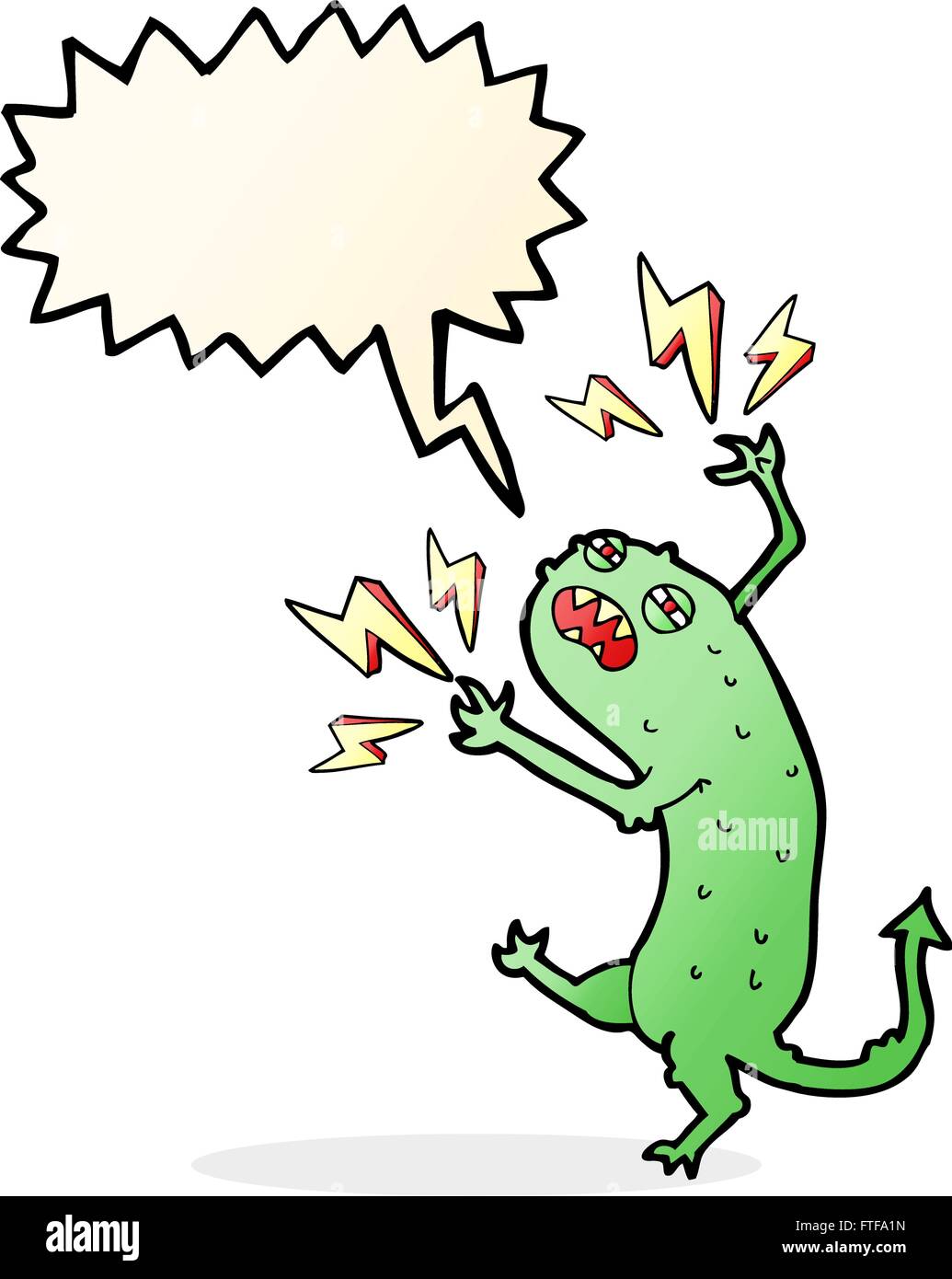 cartoon little monster with speech bubble Stock Vector Image & Art - Alamy