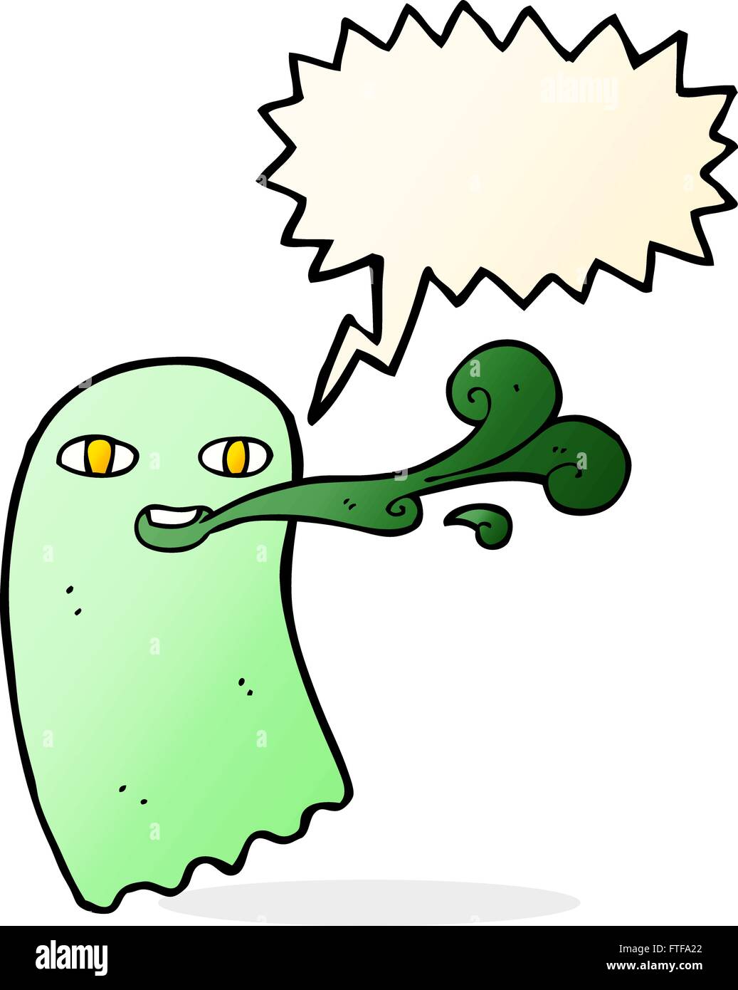funny cartoon ghost with speech bubble Stock Vector Image & Art - Alamy