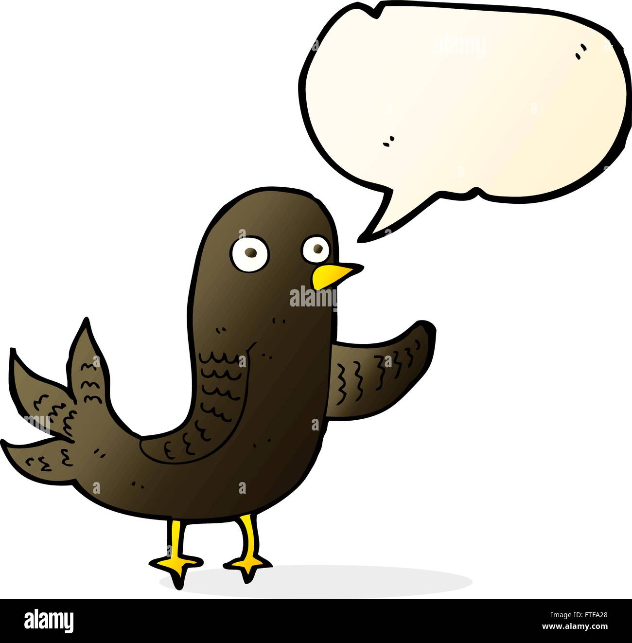 cartoon waving bird with speech bubble Stock Vector Image & Art - Alamy