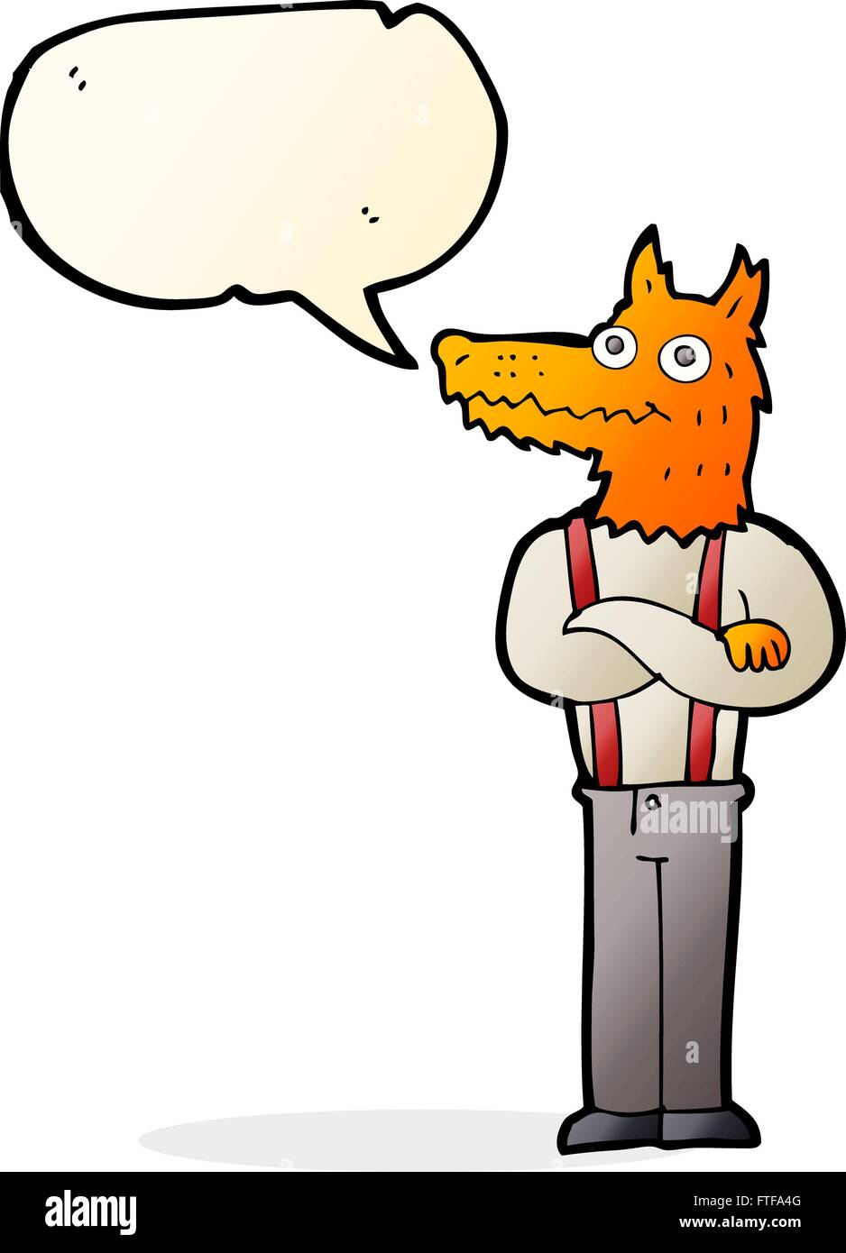 cartoon funny fox with speech bubble Stock Vector Image & Art - Alamy