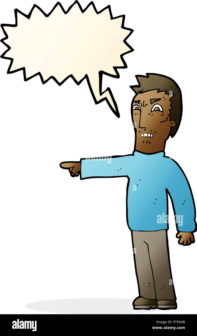 cartoon angry man pointing with speech bubble Stock Vector Image & Art ...