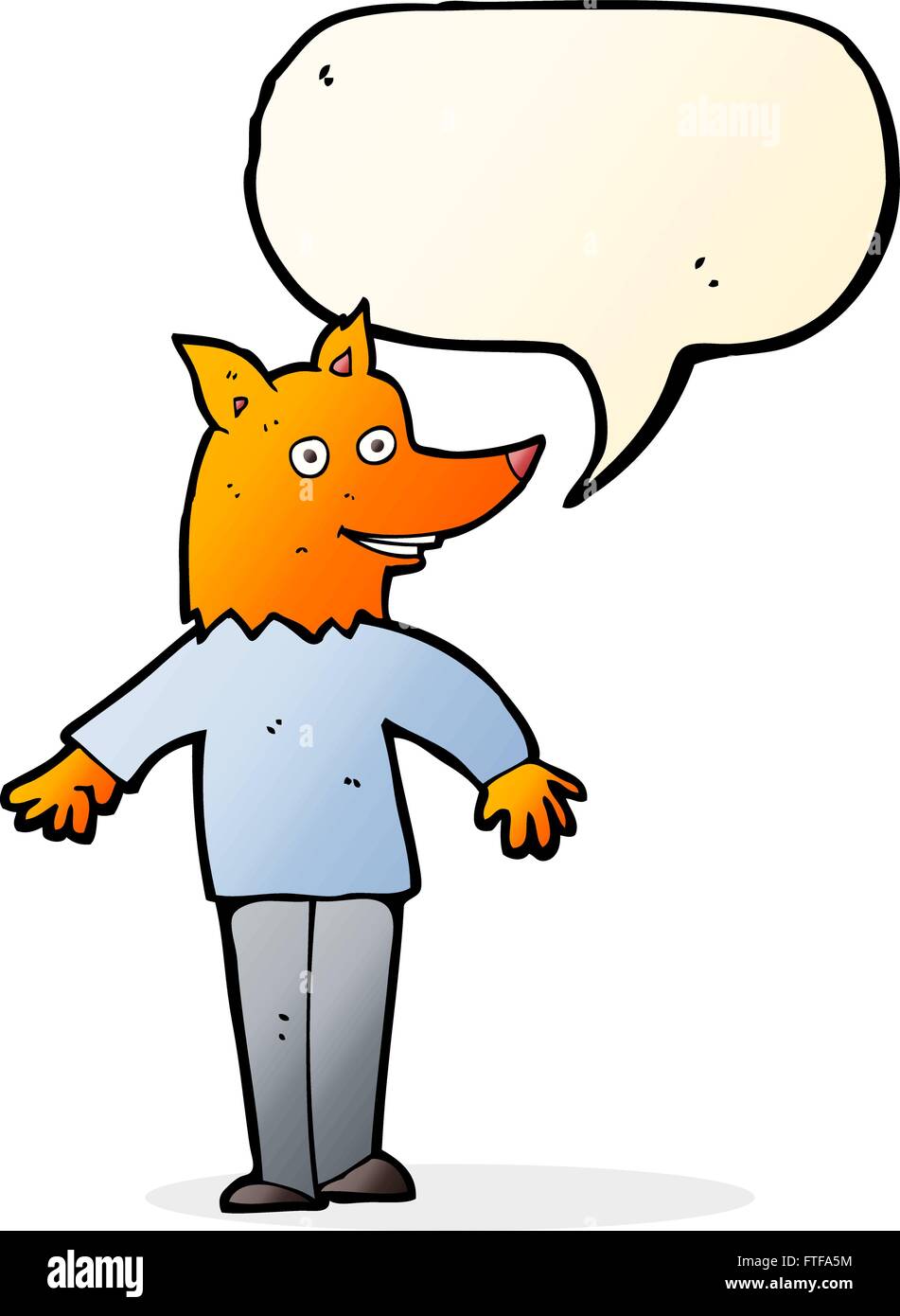 Cartoon friendly fox bubble hi-res stock photography and images - Alamy