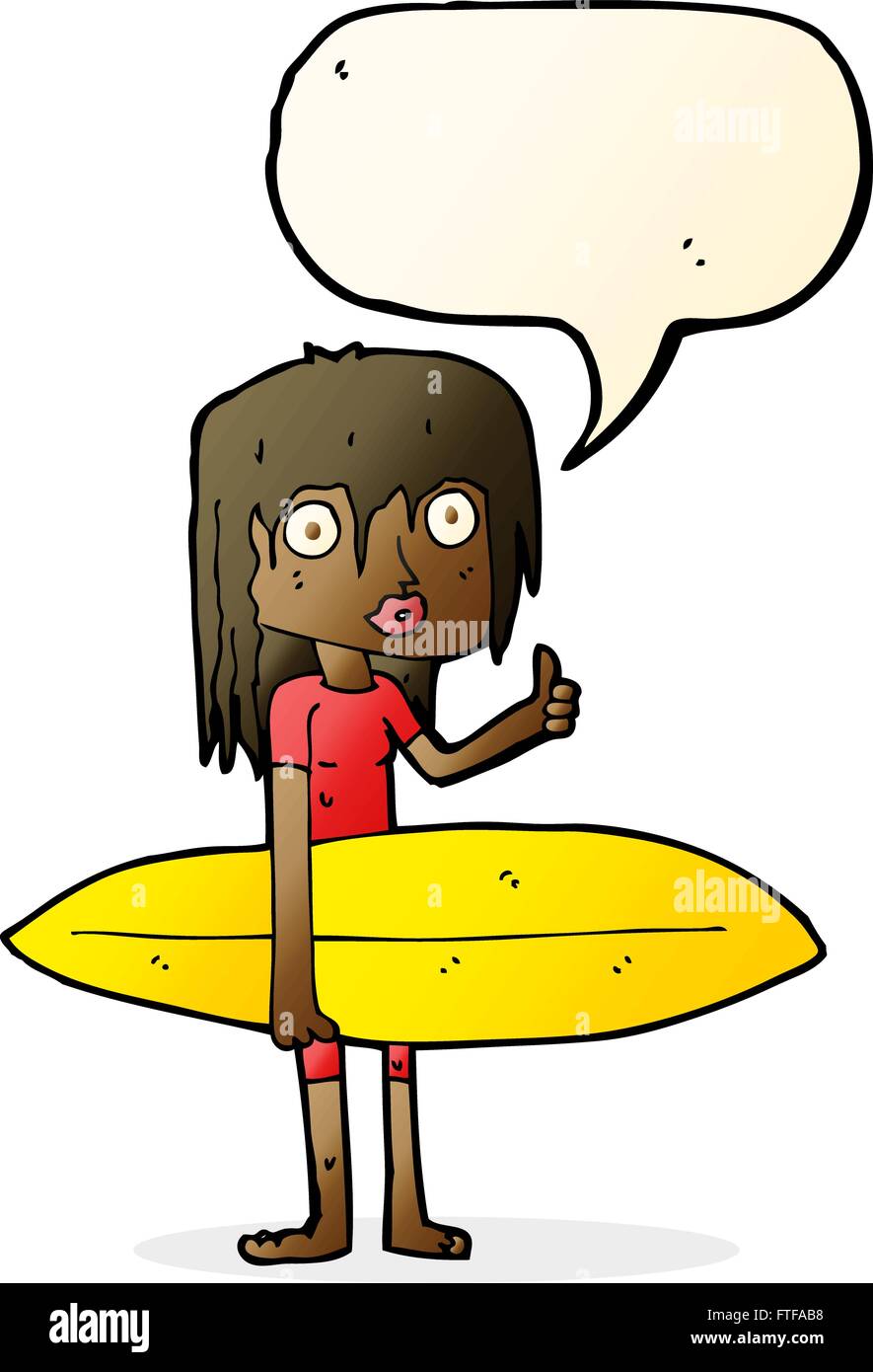 Cartoon surfer girl hi-res stock photography and images - Alamy