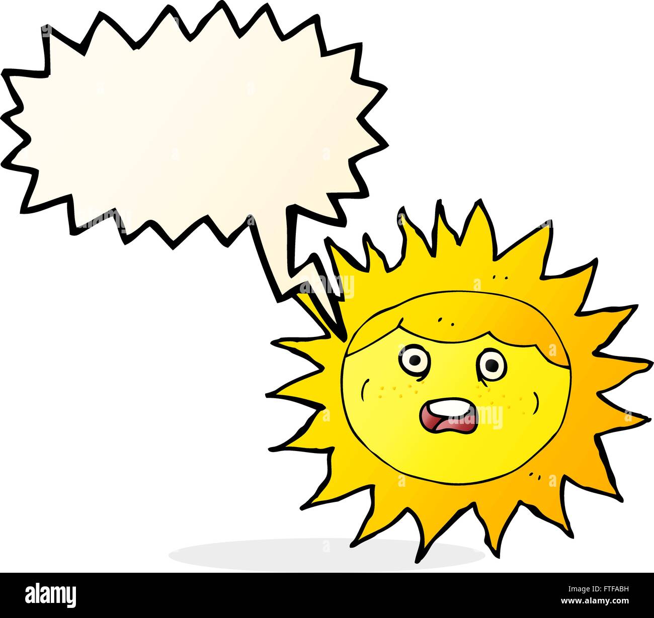 sun cartoon character with speech bubble Stock Vector Image & Art - Alamy