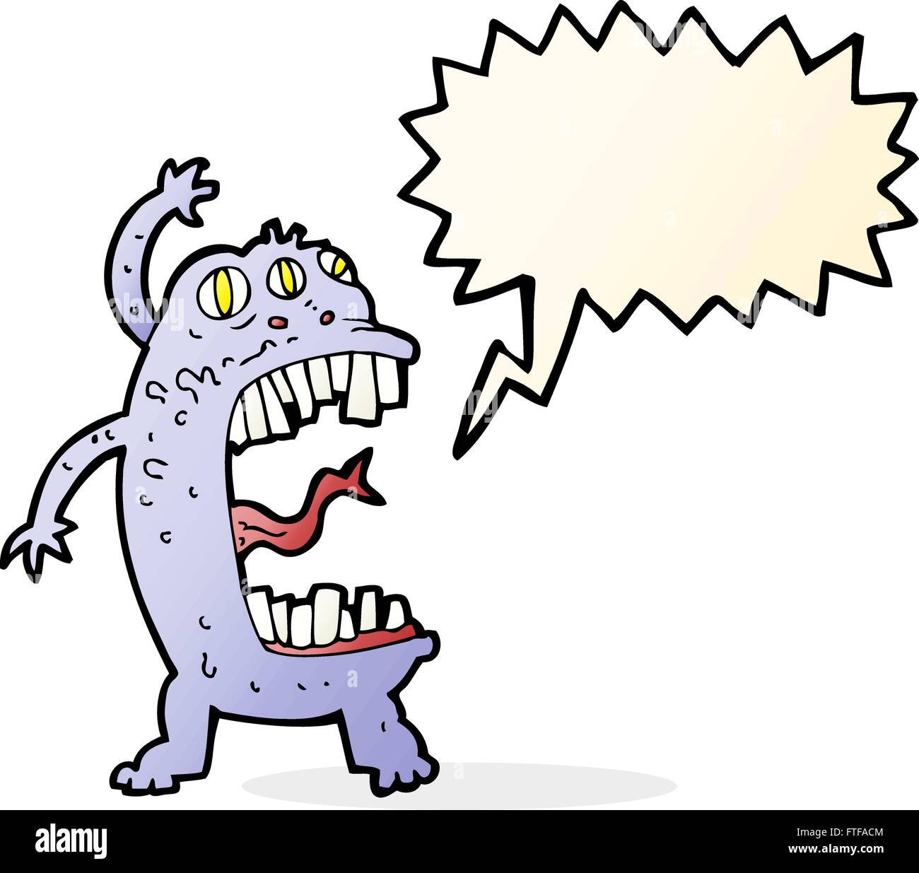 cartoon crazy monster with speech bubble Stock Vector Image & Art - Alamy