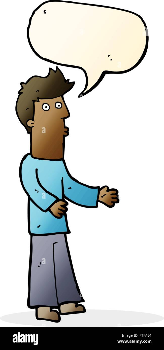cartoon man explaining with speech bubble Stock Vector Image & Art - Alamy