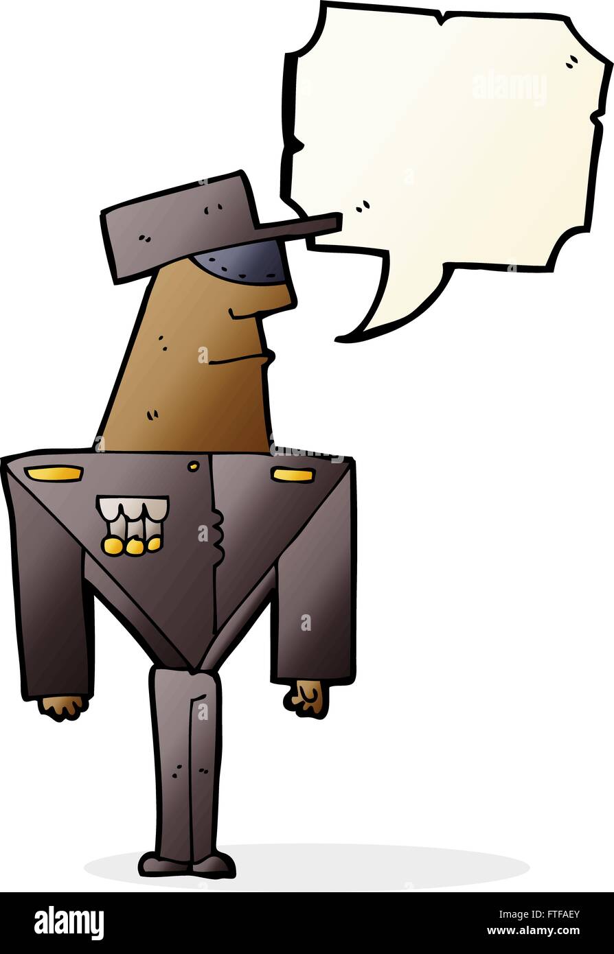 cartoon guard with speech bubble Stock Vector Image & Art - Alamy