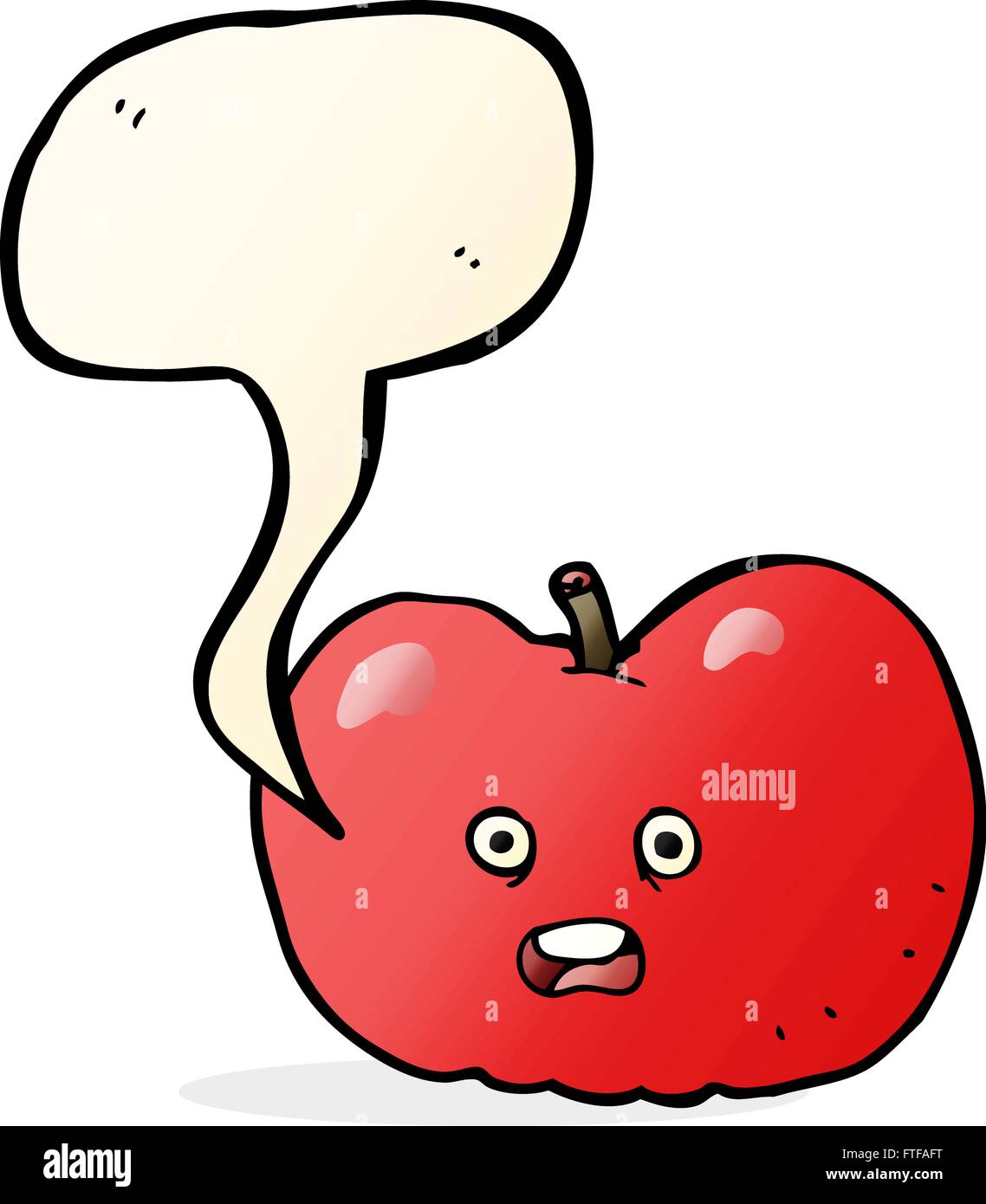 cartoon apple with speech bubble Stock Vector Image & Art - Alamy