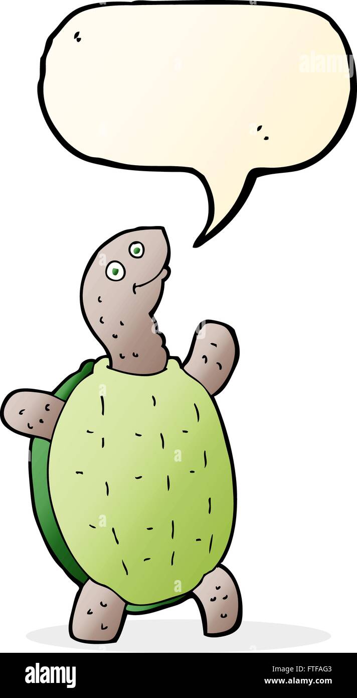 cartoon happy turtle with speech bubble Stock Vector Image & Art - Alamy