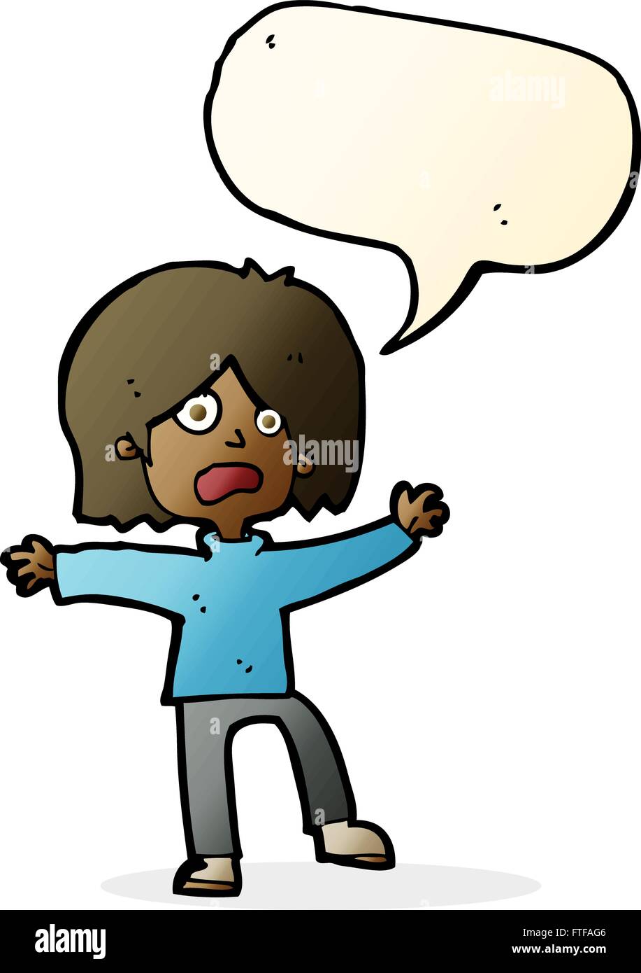 cartoon scared person with speech bubble Stock Vector Image & Art - Alamy